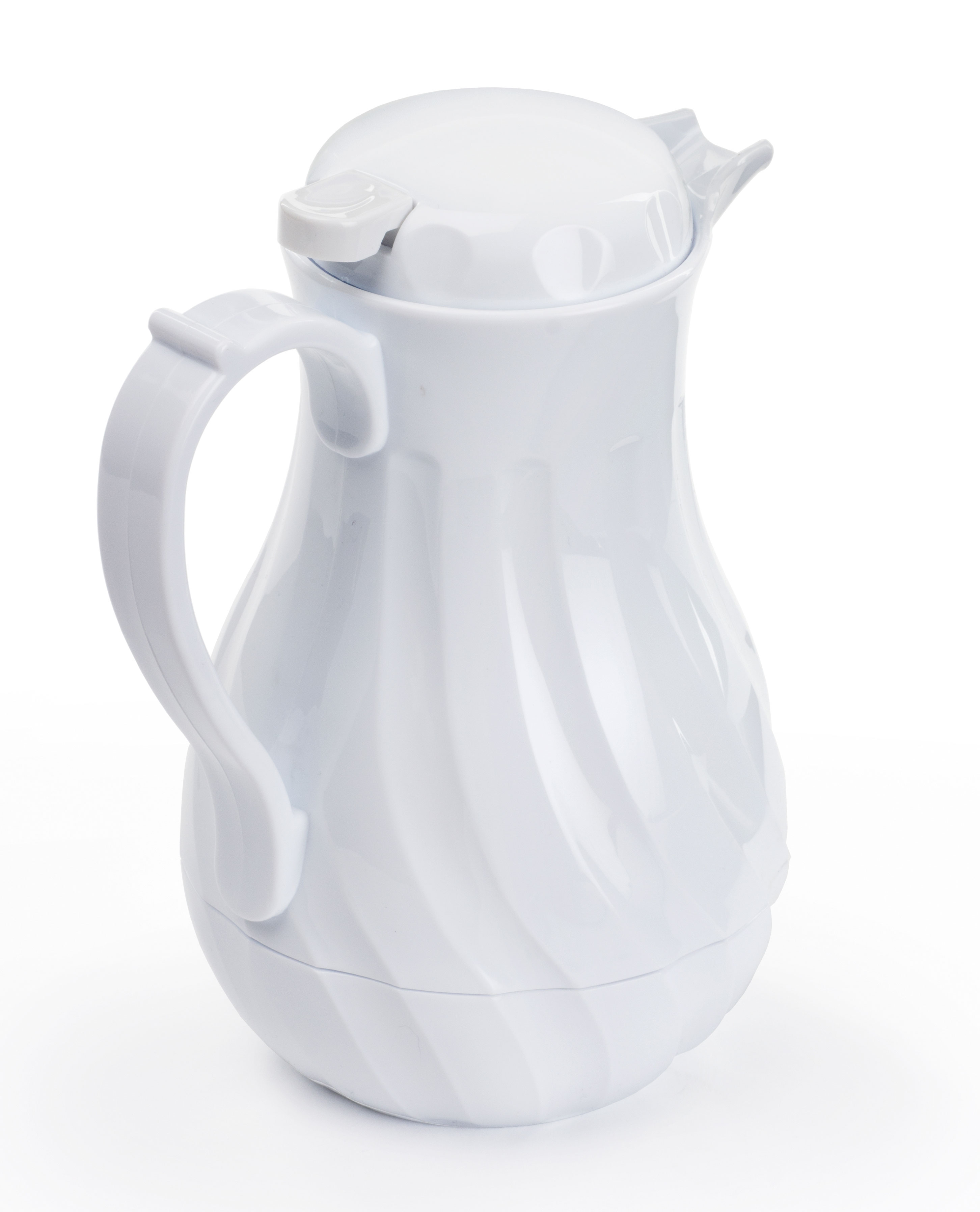 1.2 Liter Insulated Pitcher | White Plastic Carafe | Displays2Go