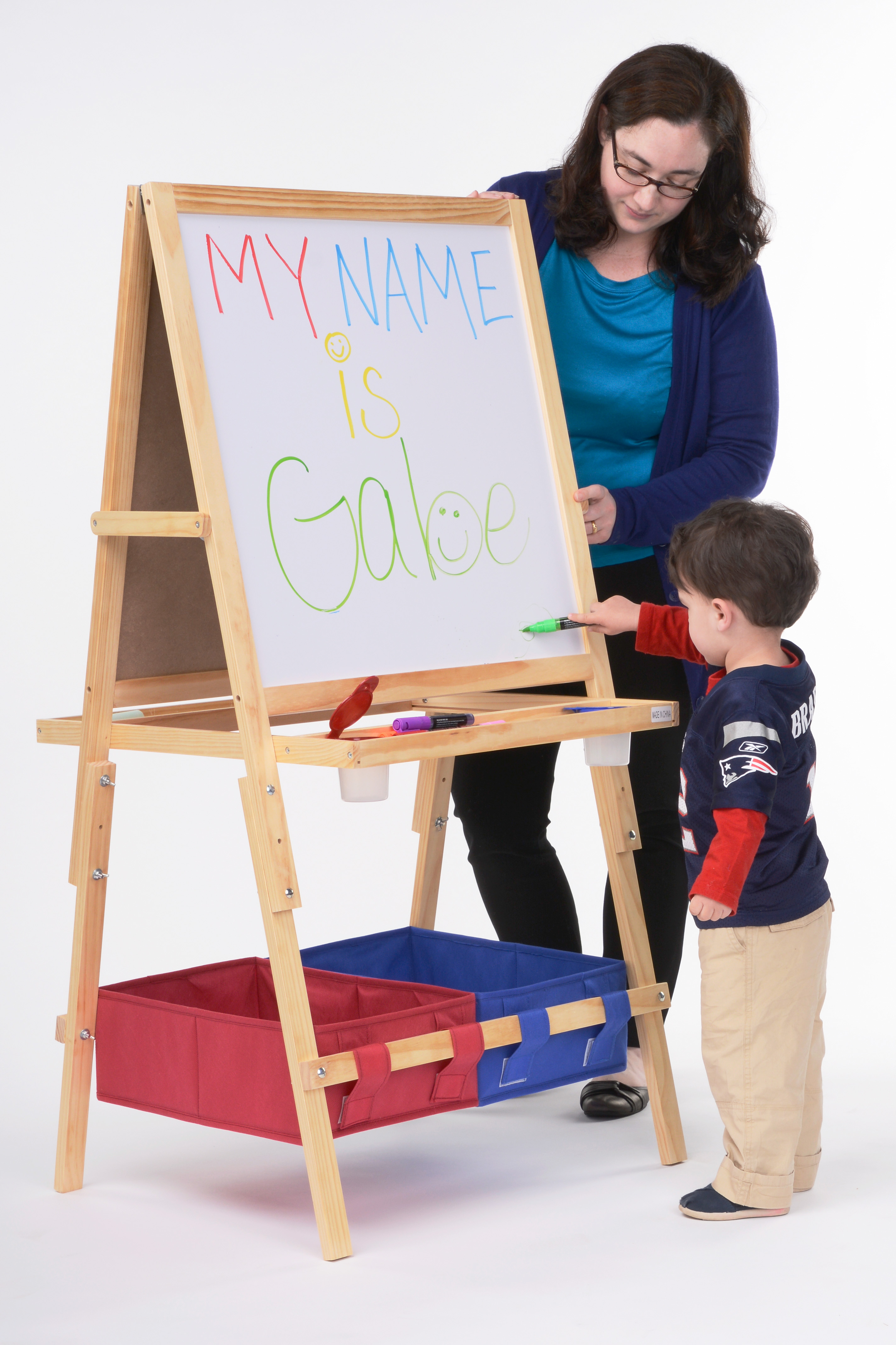 Easel for Kids | A-Frame Chalkboard & Markerboard with Baskets ...