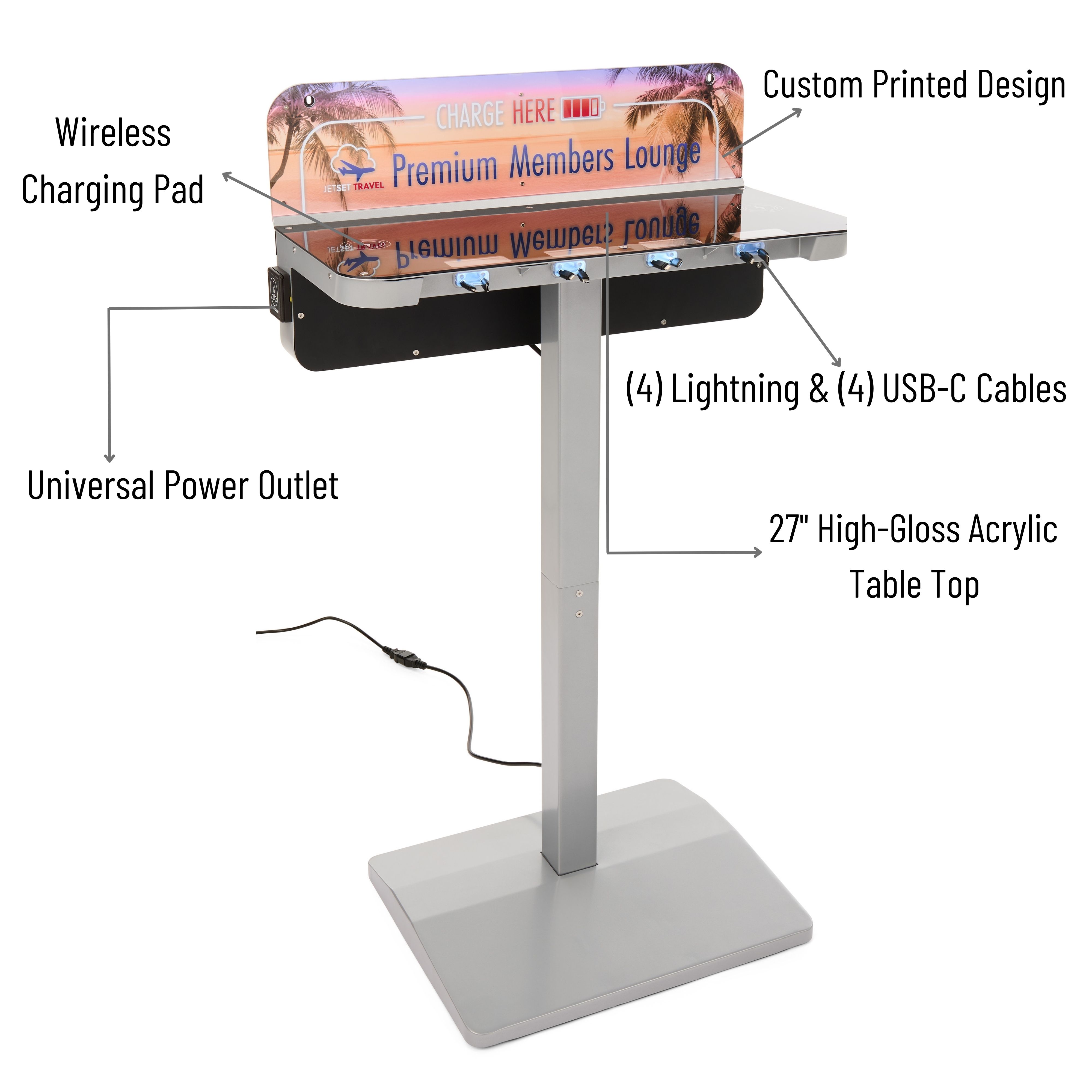 Charging Station Table | 12 Device Charging Capacity | Displays2Go