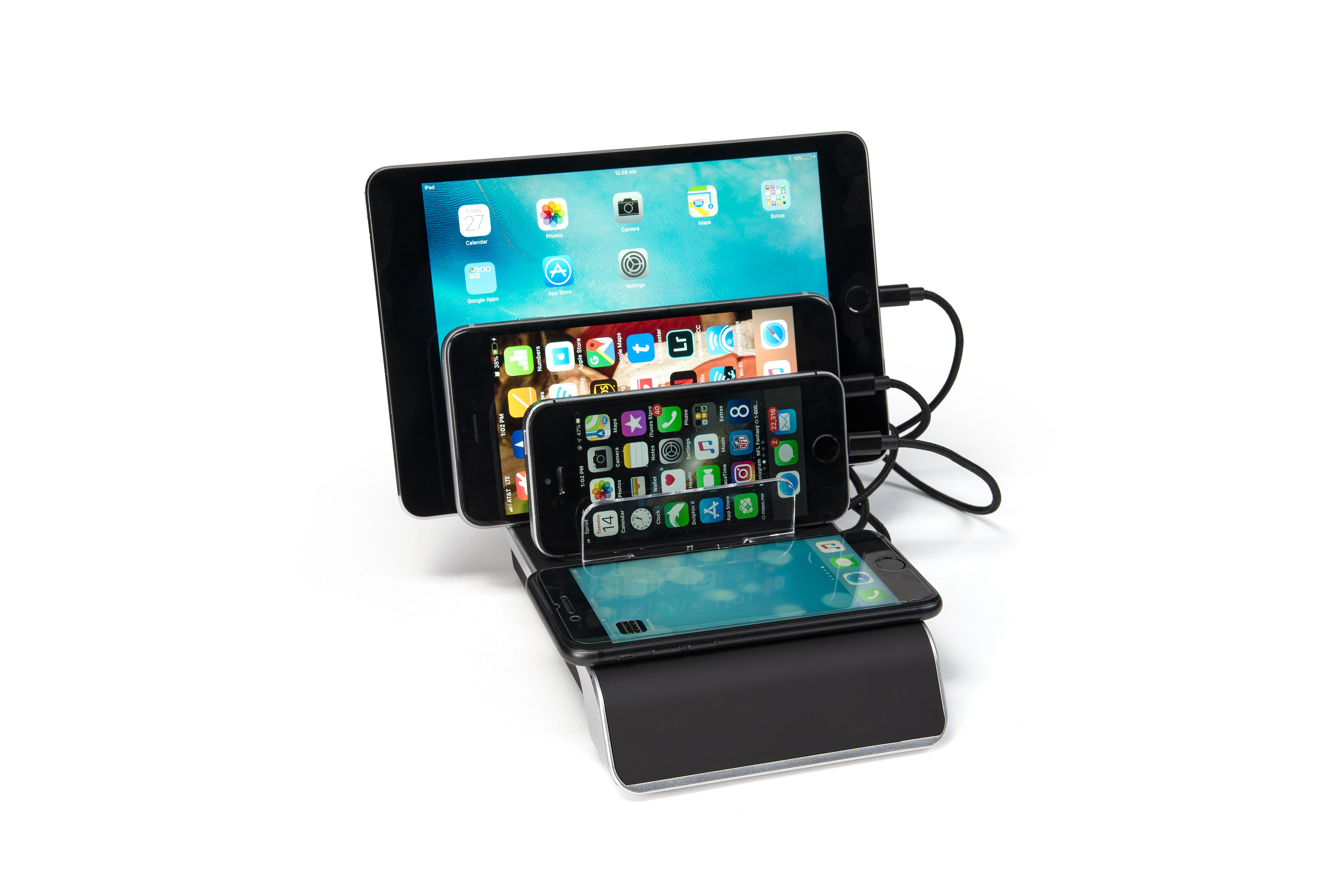 4 Port USB Charger Dock with Wireless Pad | Removable Dividers ...