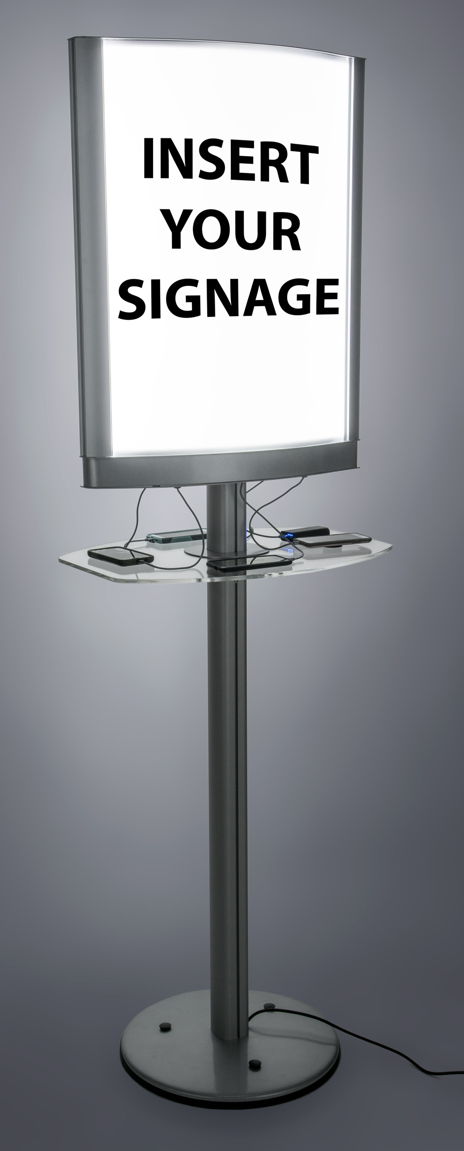 Snap Frame Light Box Charging Station | 6 Braided Cables | Displays2Go