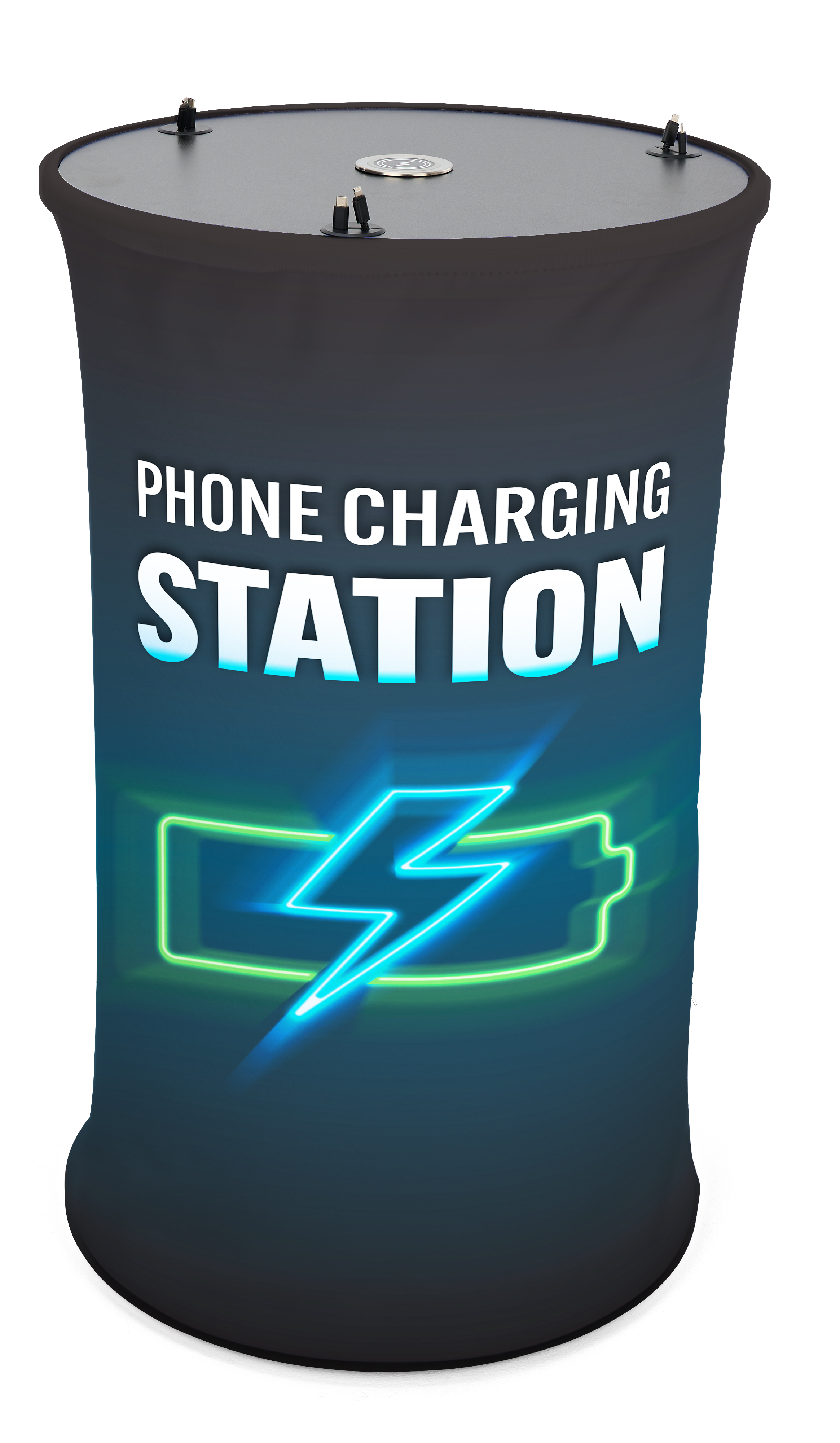 Mobile Device Charging Table | Six Retracting Charging Cables | Displays2Go