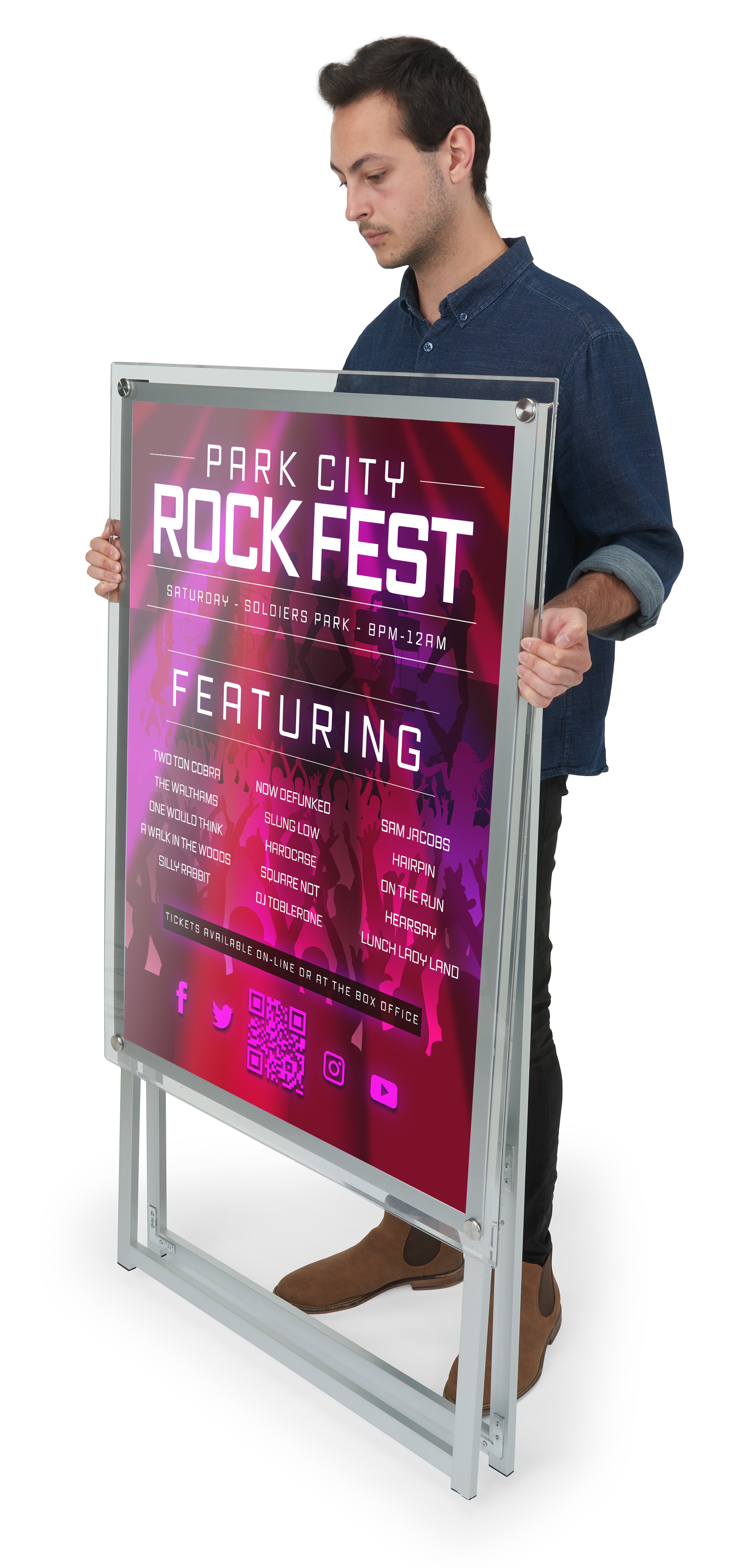 LED Sandwich Board | Illuminated Acrylic A-Frame Design | Displays2Go