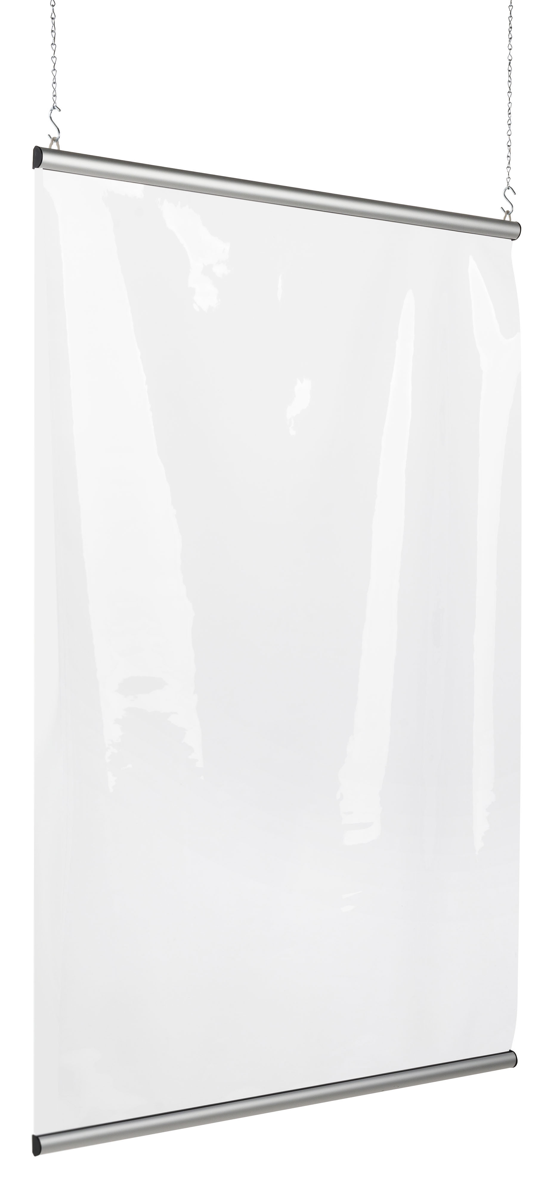 Clear Vinyl Hanging Shield Divider | 36" x 48" Sneeze Screen