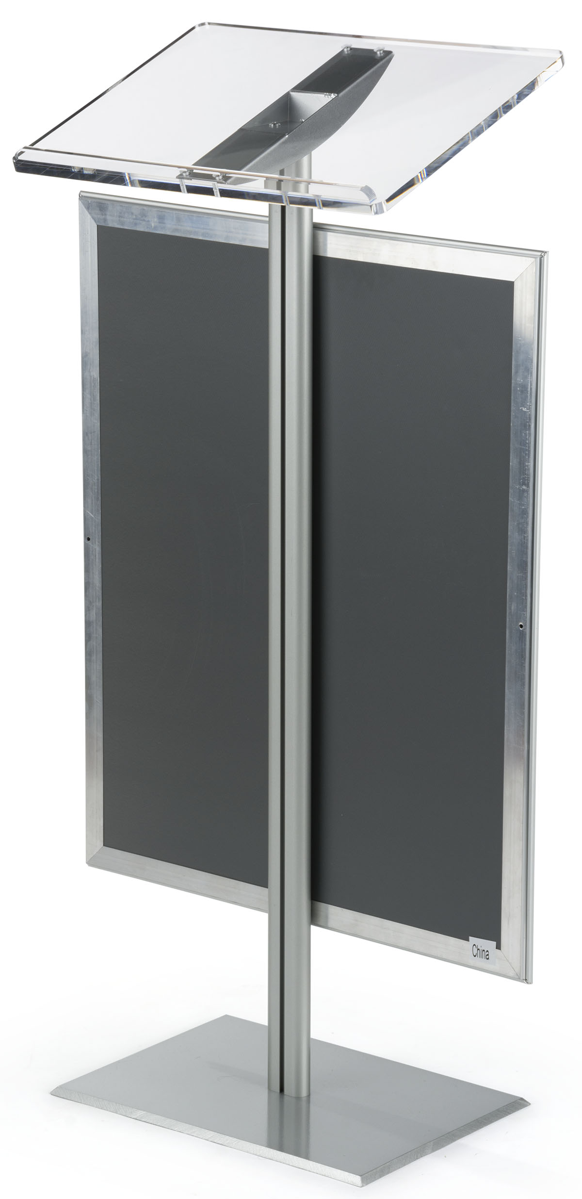 Silver Economy Lectern with Poster Frame | 22" x 28" Snap Edges ...