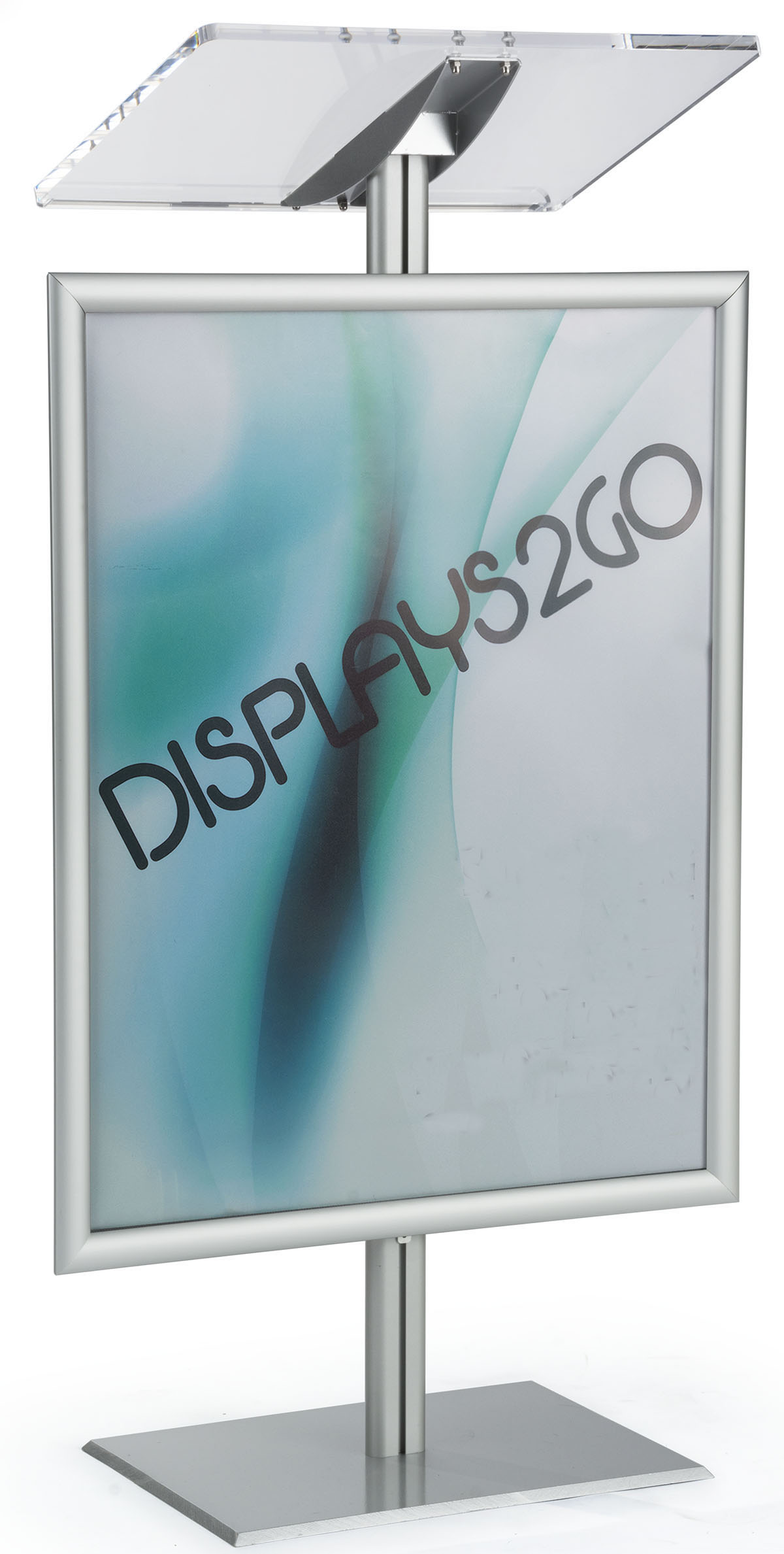 Silver Economy Lectern with Poster Frame | 22" x 28" Snap Edges ...