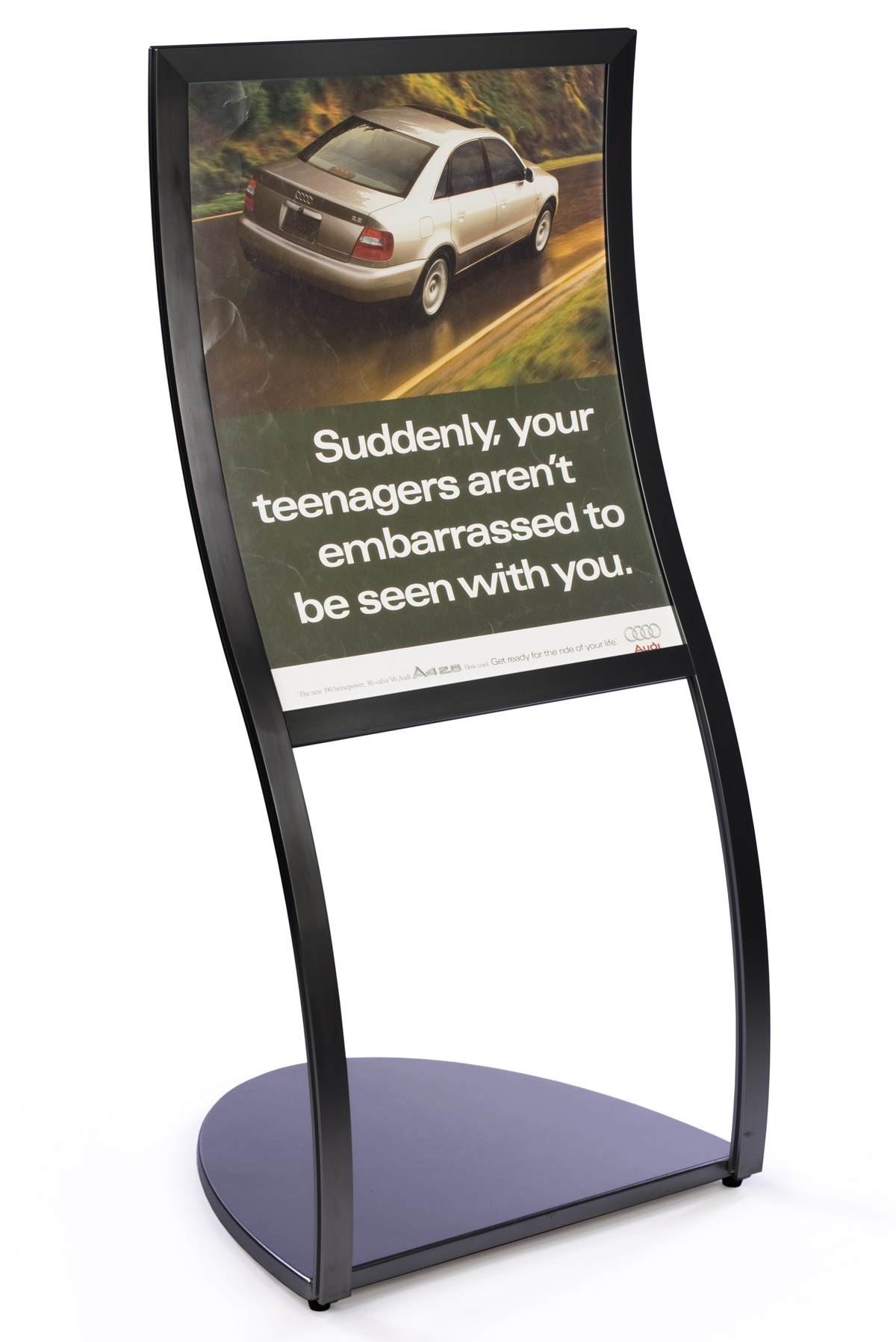 Menu Display for Restaurants | Curved Black Floor Standing Frame ...