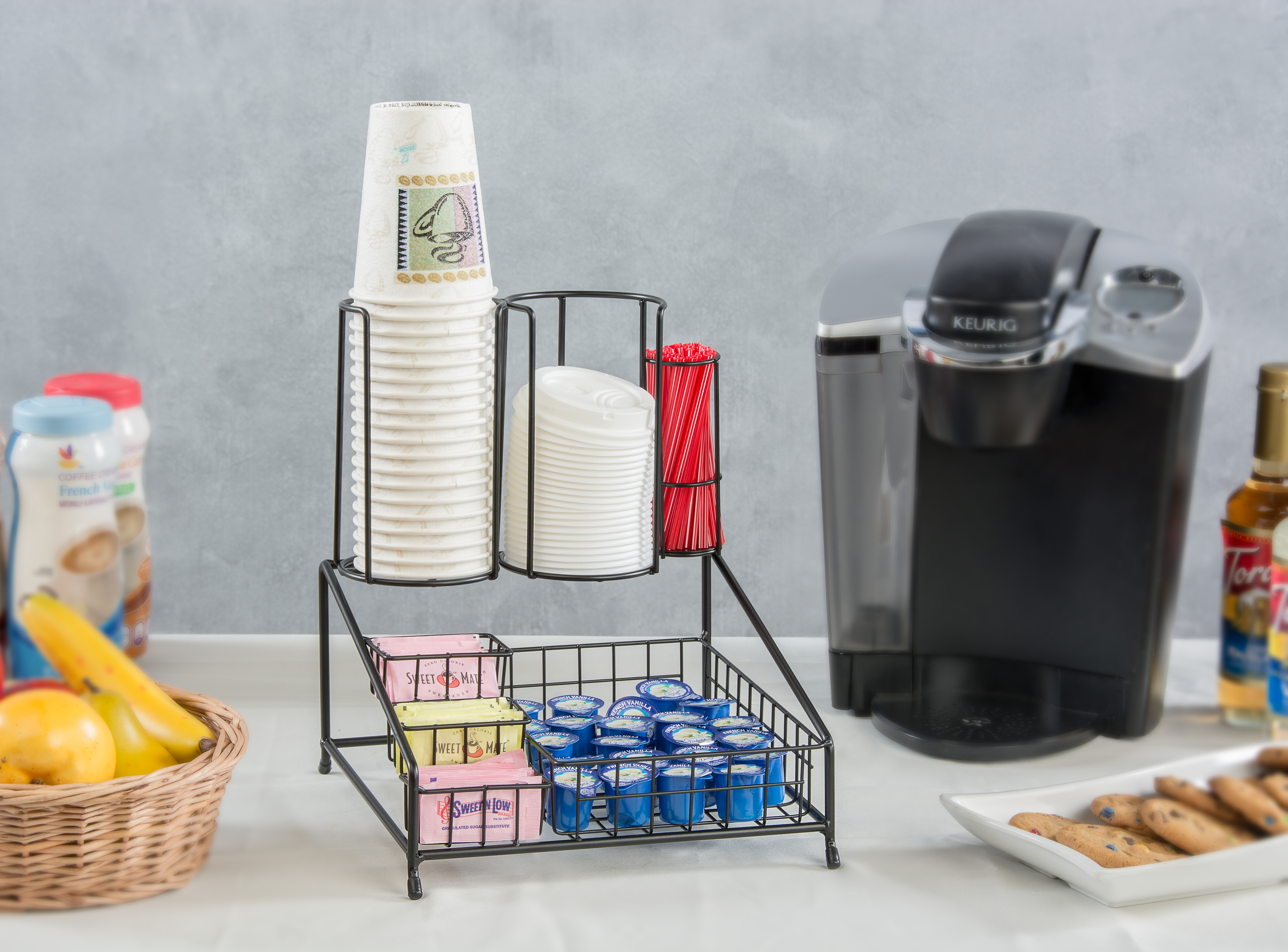 Coffee Condiment Caddy | Black Wire Style | Displays2Go