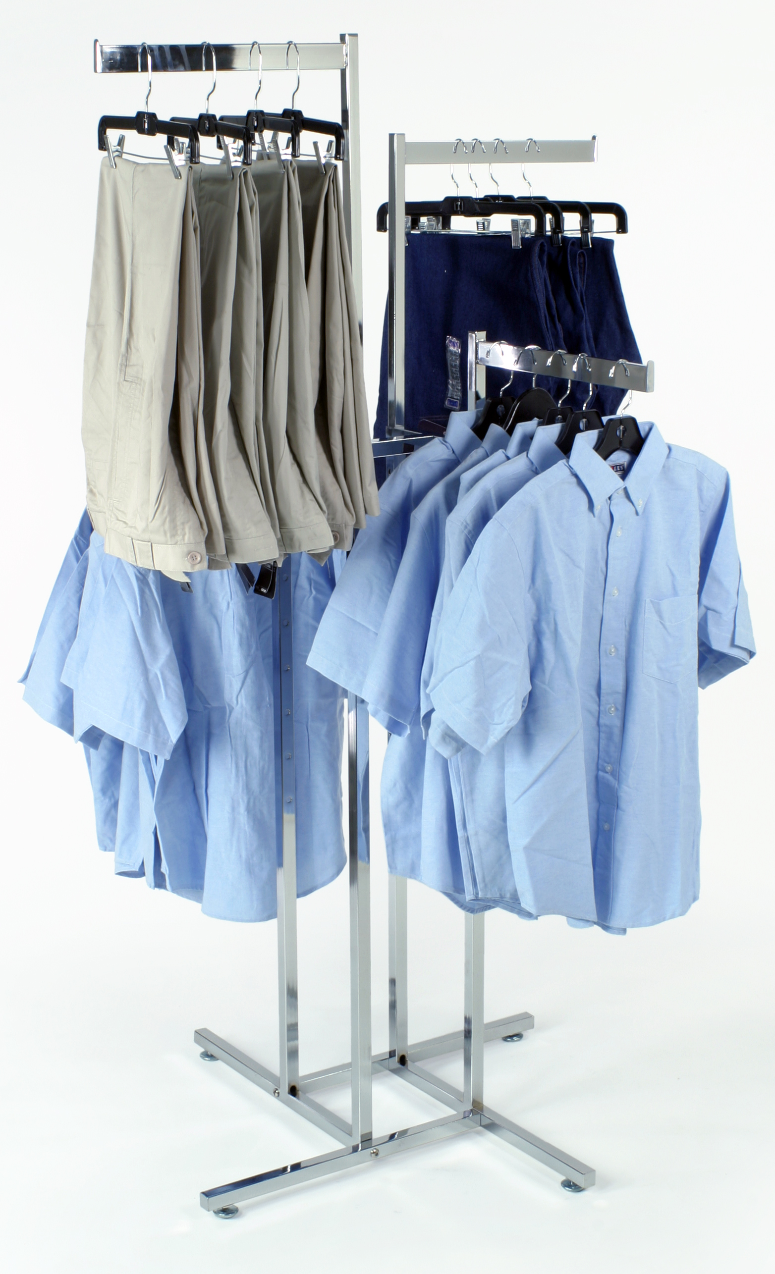 Four Way Garment Display Fixture | Straight Arm Design Display ...