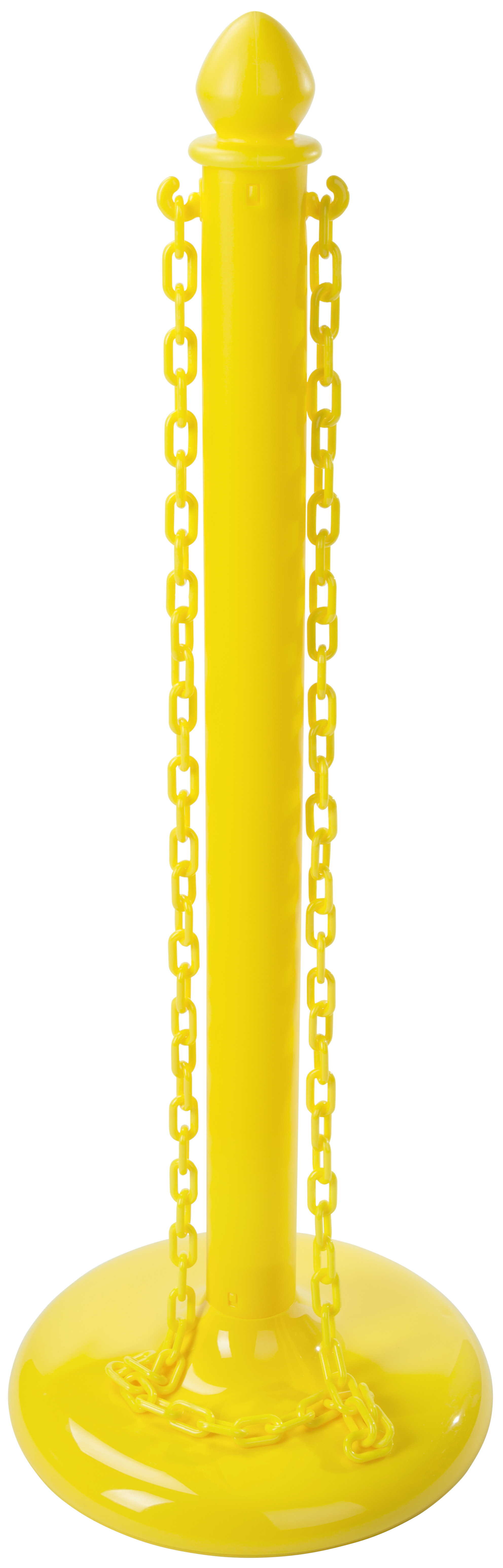 Yellow Plastic Post Stanchions | Weighted Sand-Filled Base | Displays2Go