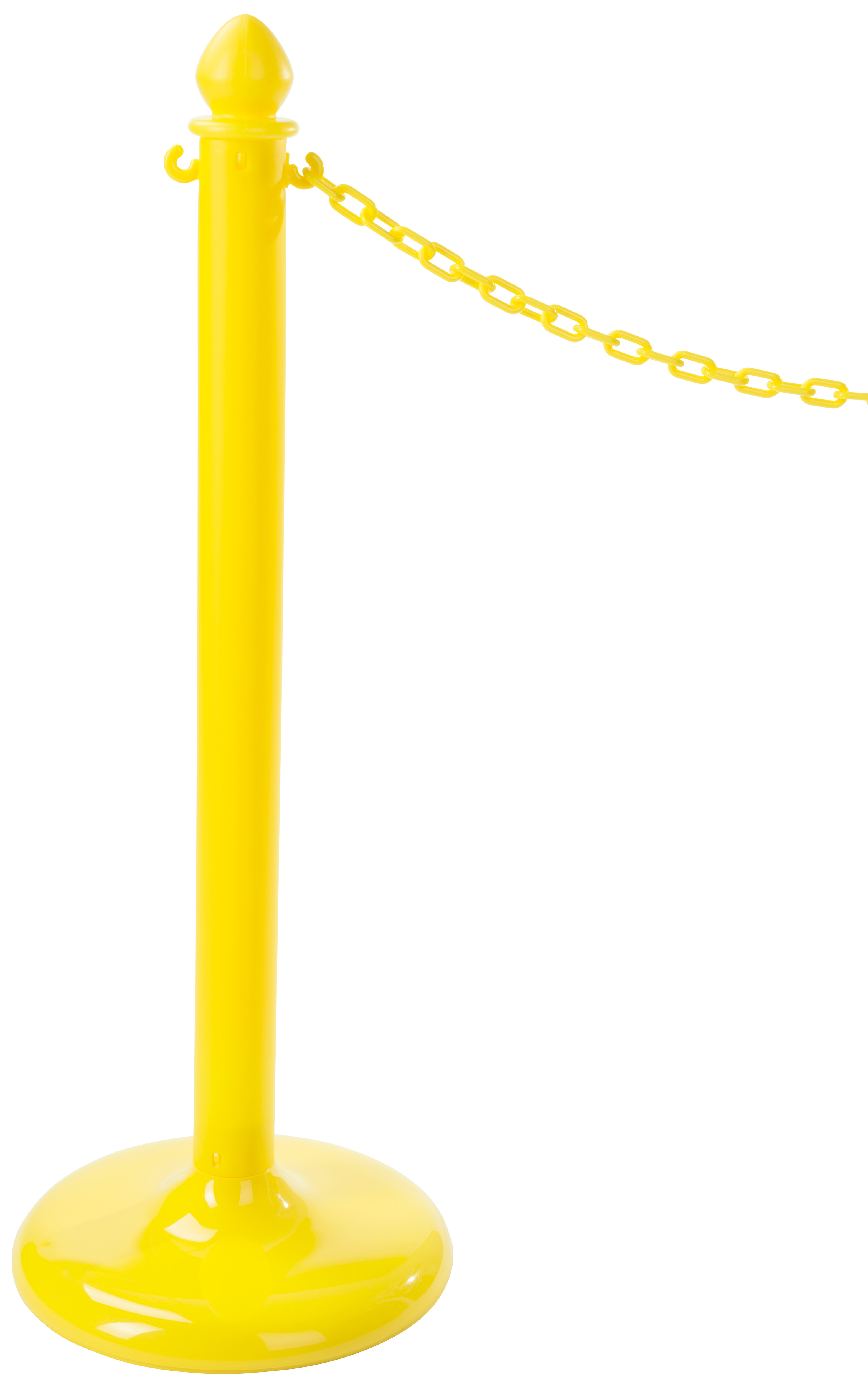Yellow Plastic Post Stanchions | Weighted Sand-Filled Base | Displays2Go