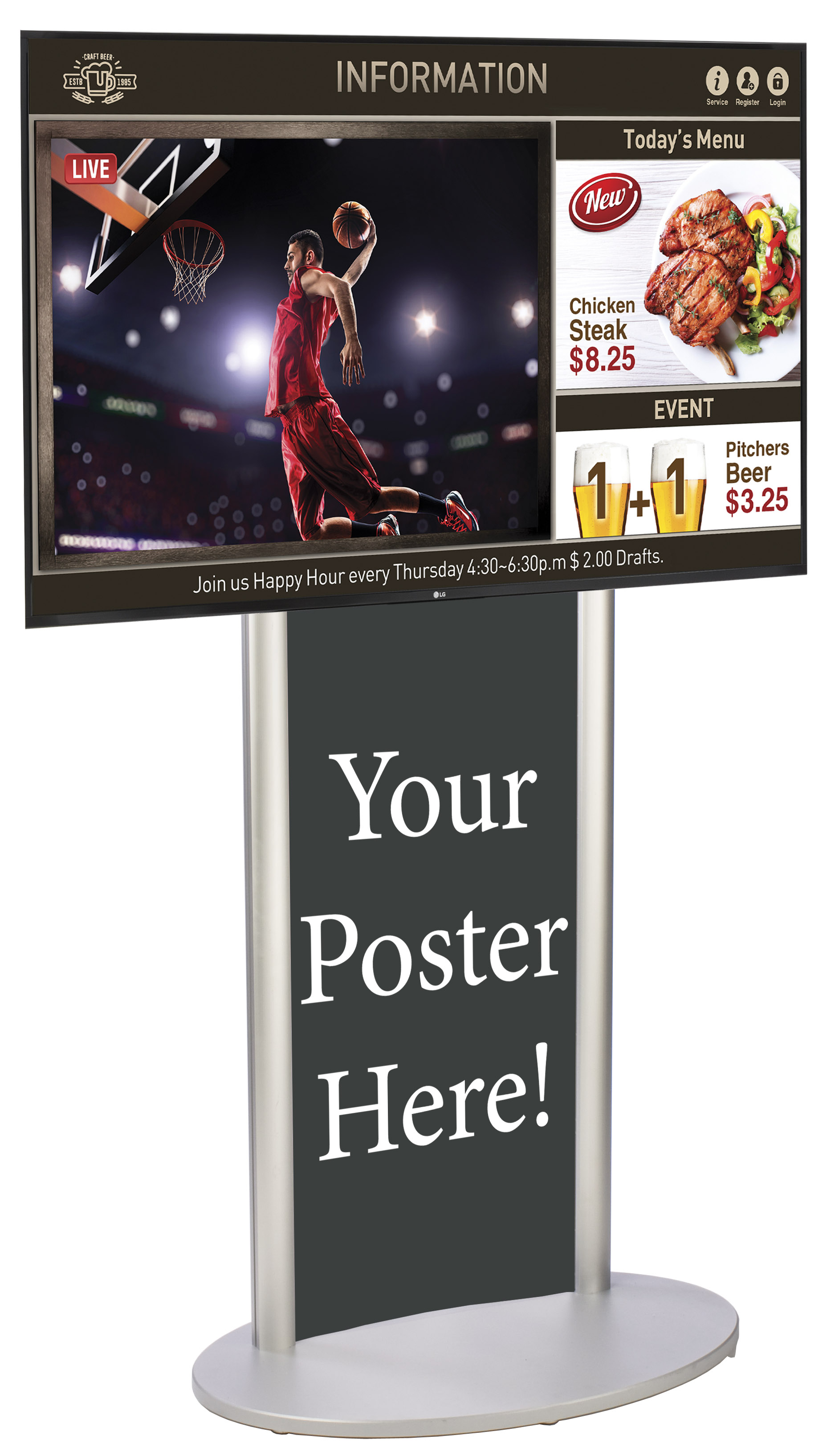 Digital Poster Signage Kit | With Built-In Media Player | Displays2Go