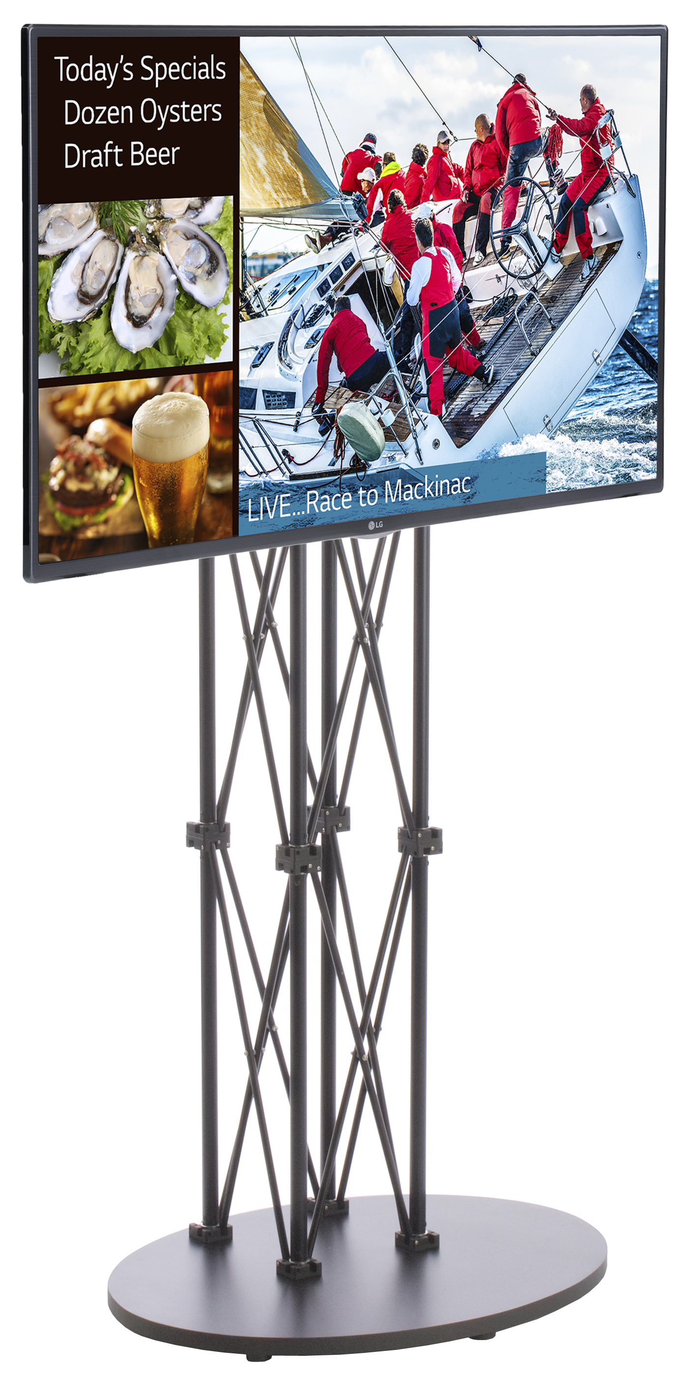 Digital Signage with Stand | 43” LG TV w/ Collapsible Frame | Displays2Go