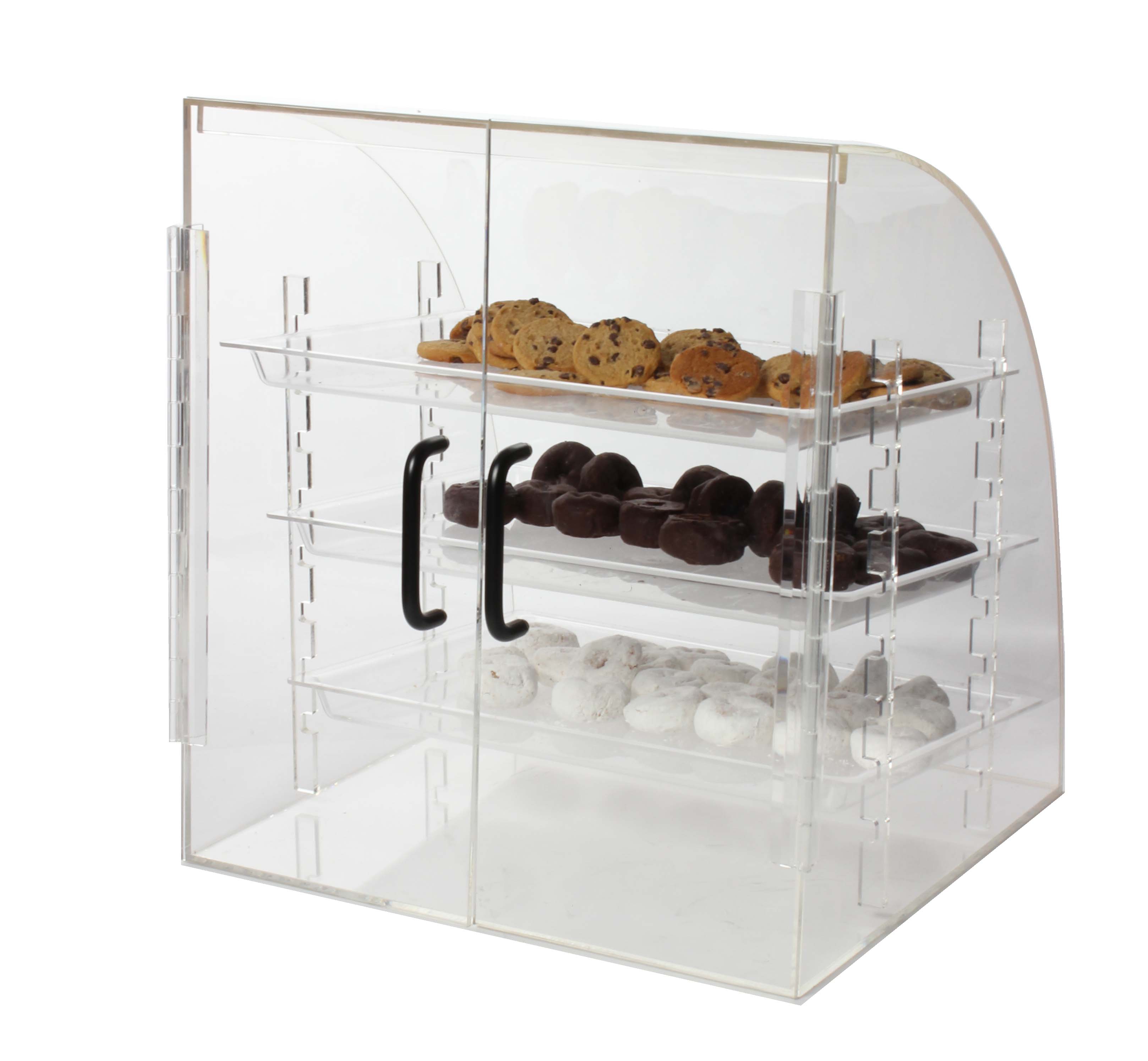 Countertop Food Display Case | Rear-Loading Doors & 3 Removable Trays ...