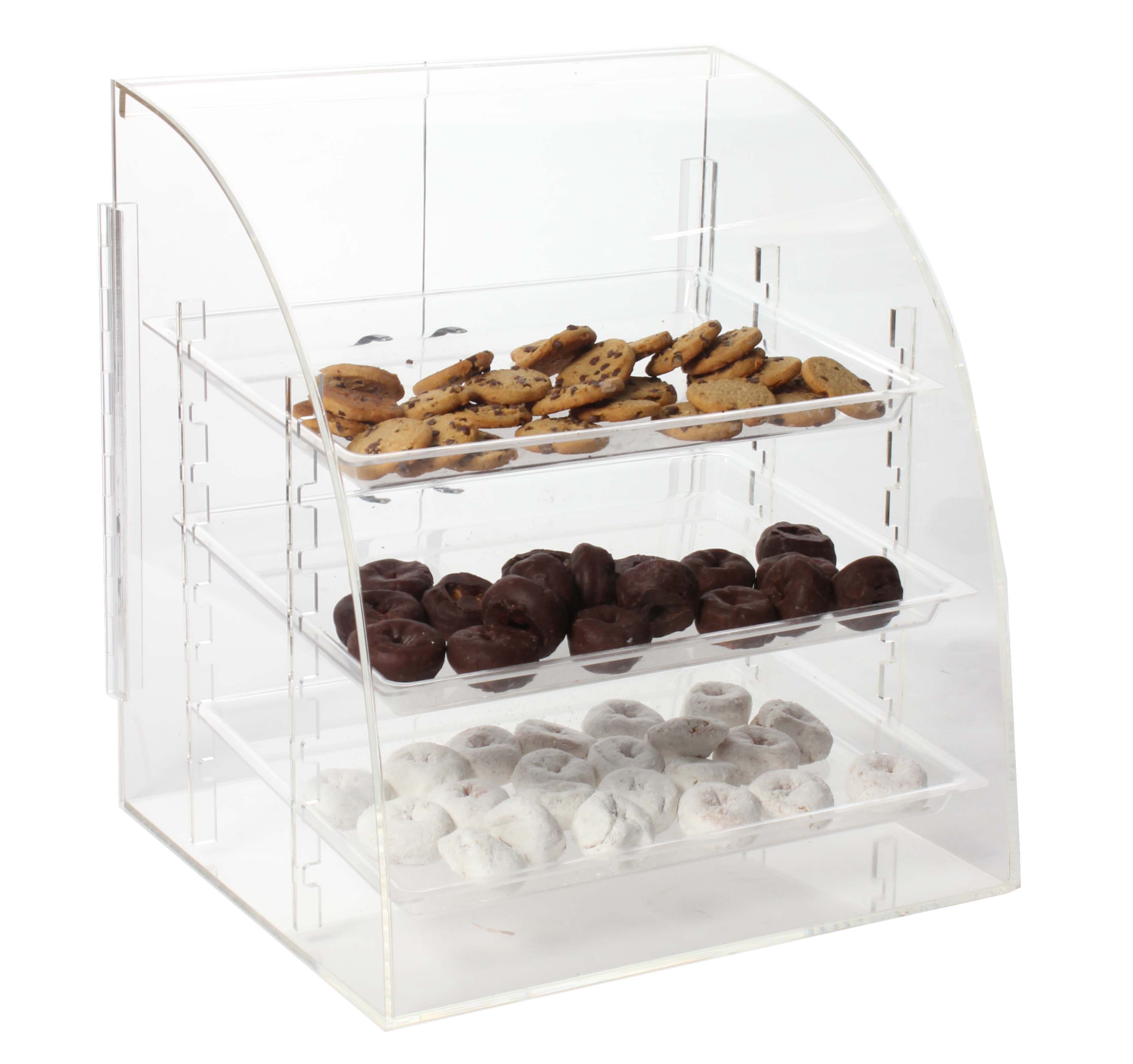 Countertop Food Display Case | Rear-Loading Doors & 3 Removable Trays ...