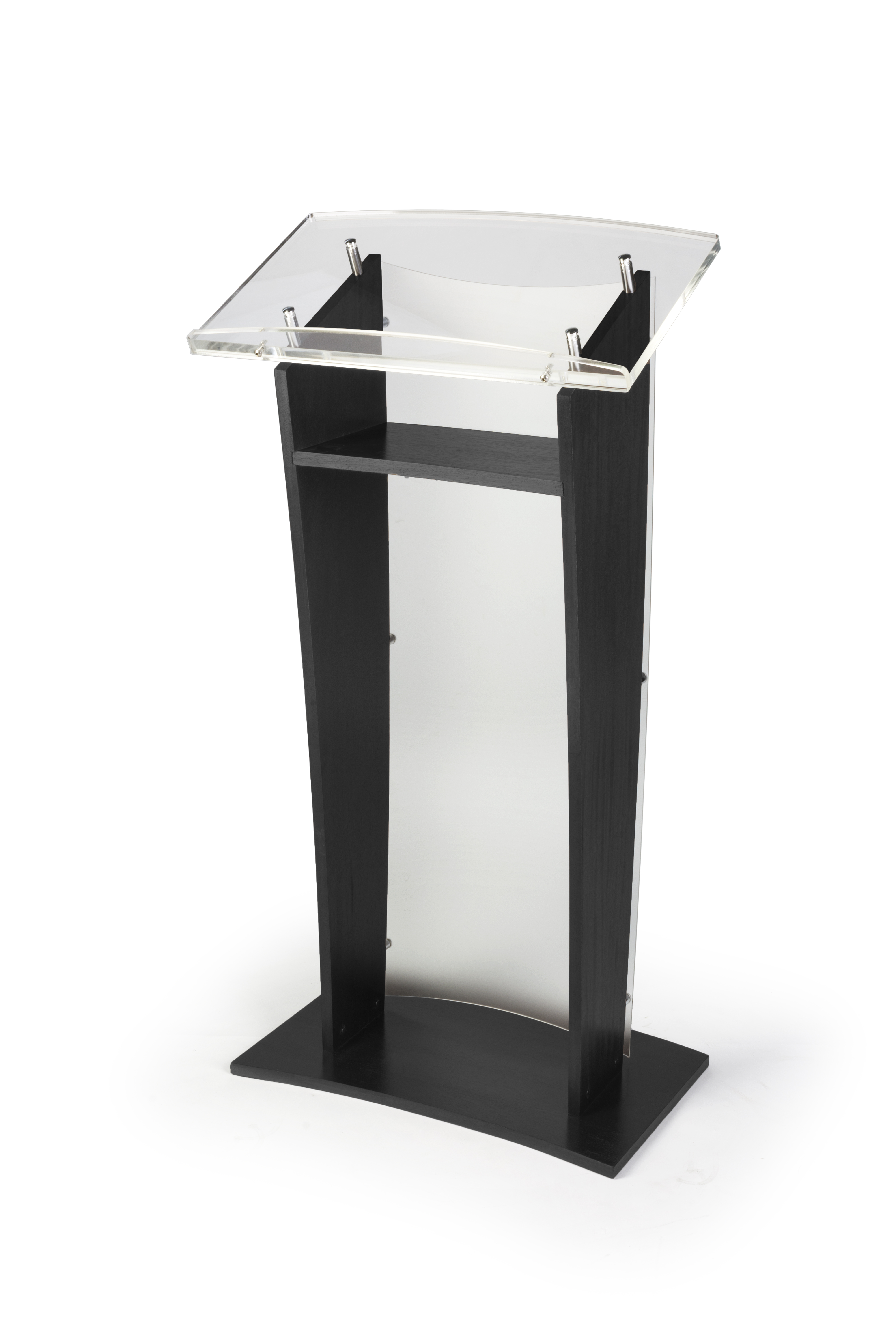 Frosted Acrylic Public Speaking Stand | Interior Shelf | Displays2Go