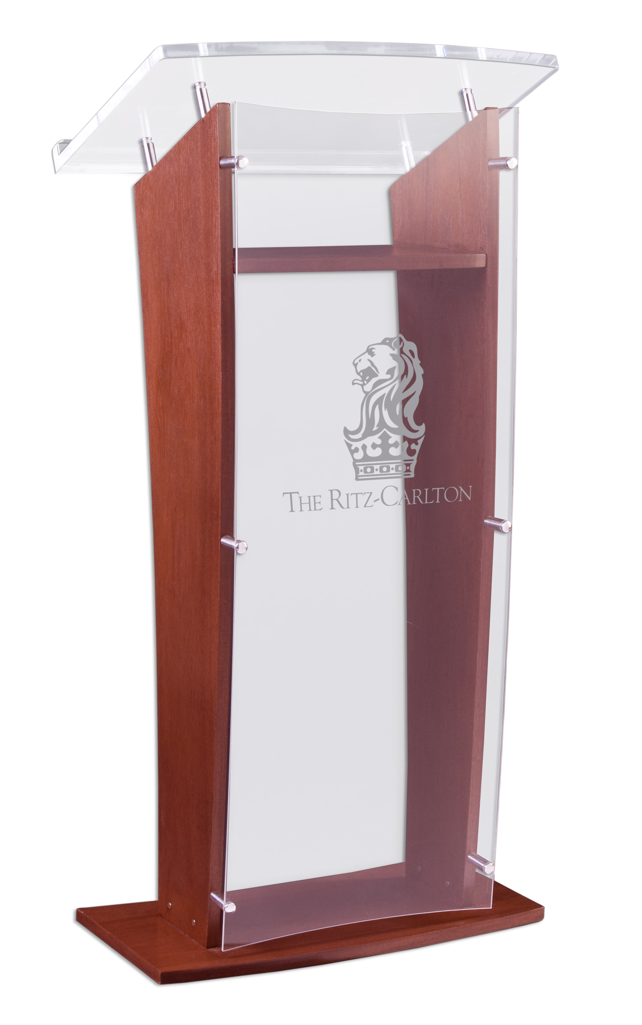 Red Mahogany Lectern - Custom Logo Printing | Displays2Go