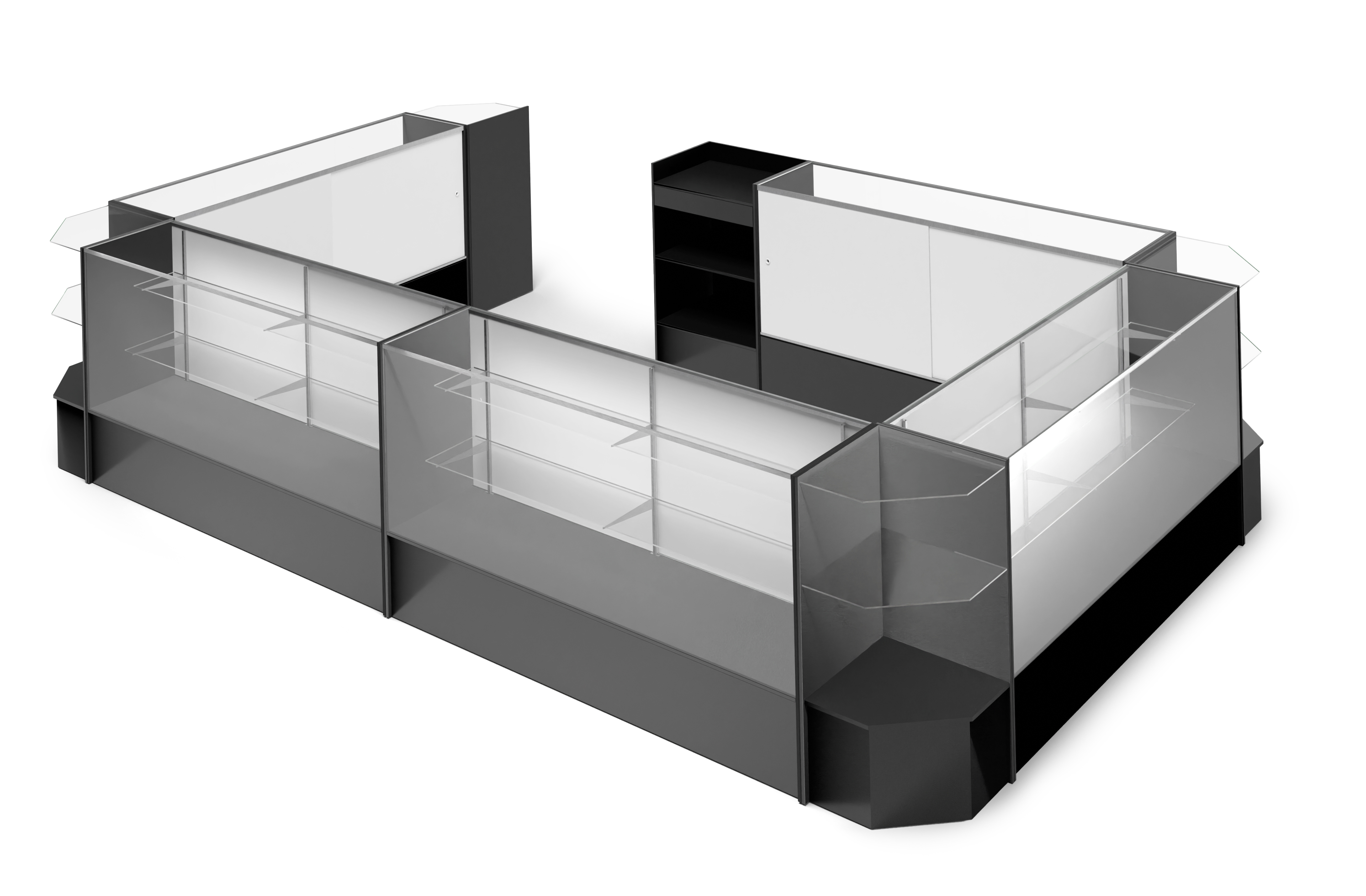 Sales Counter With Island Design - Stand-Alone Showcase | Displays2Go