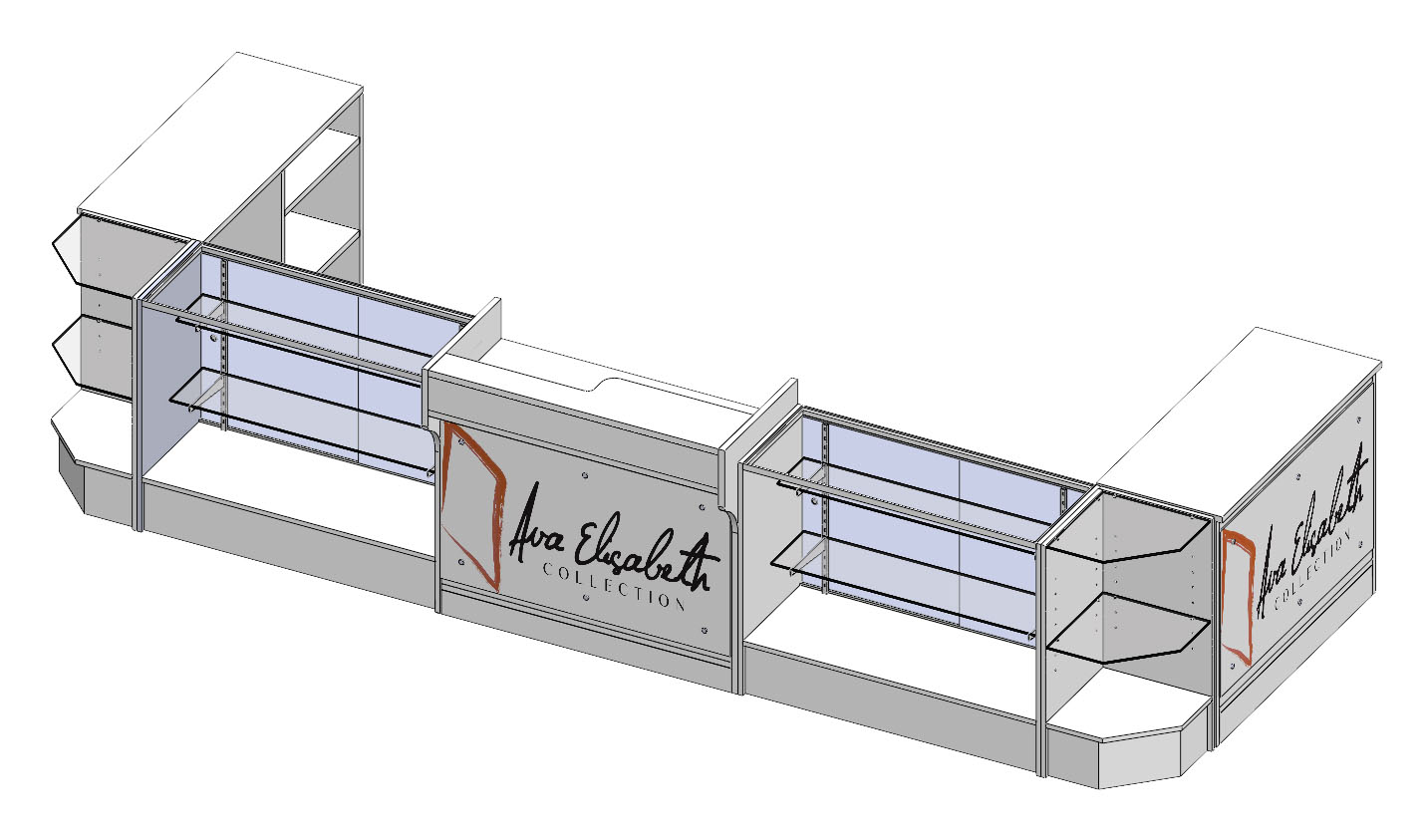 Custom Graphic Cash Wrap Setup | U Shaped Layout Front Mount Art ...