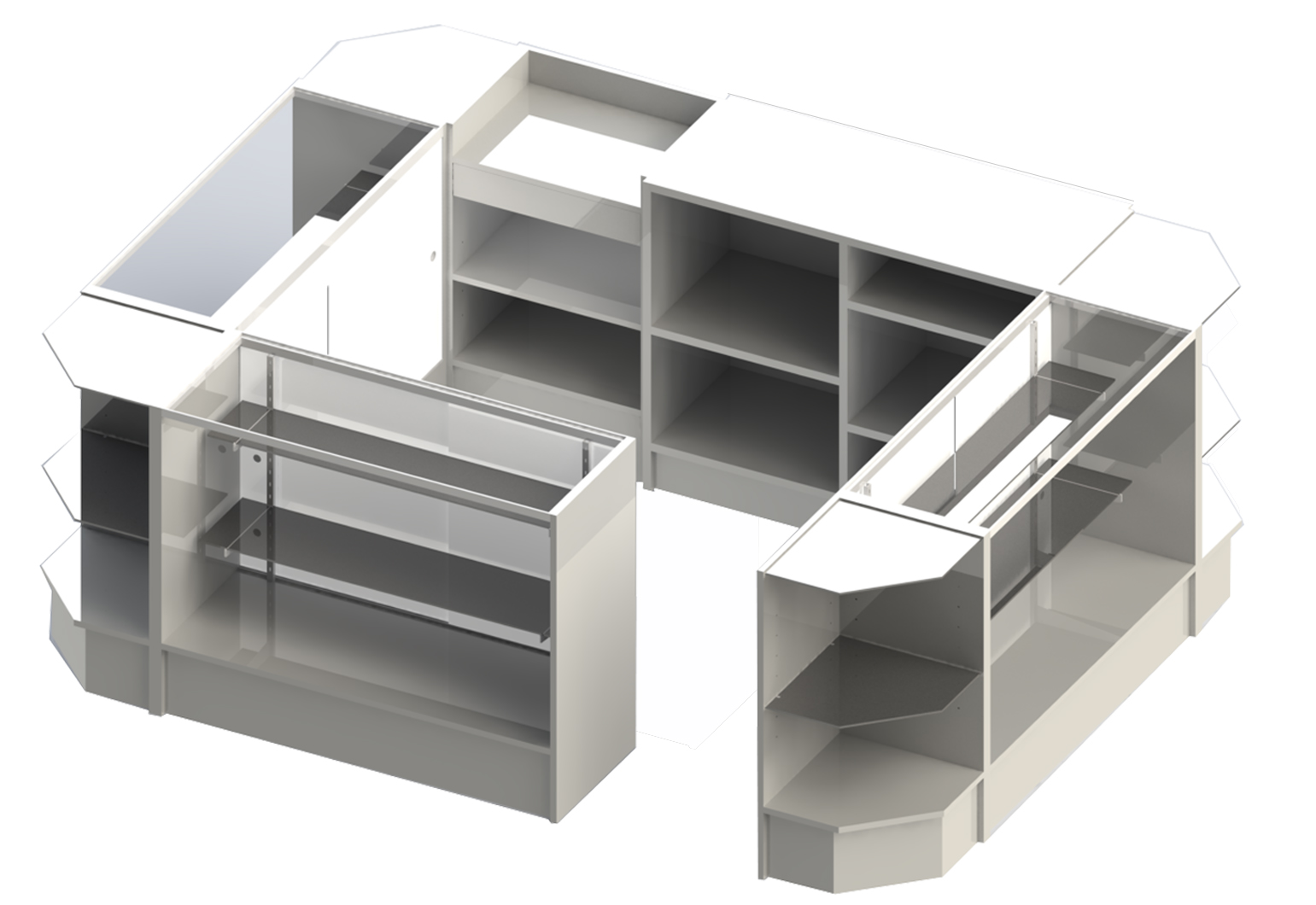 White Store Counter Wrap | 7 Piece Retail Setup | Displays2Go