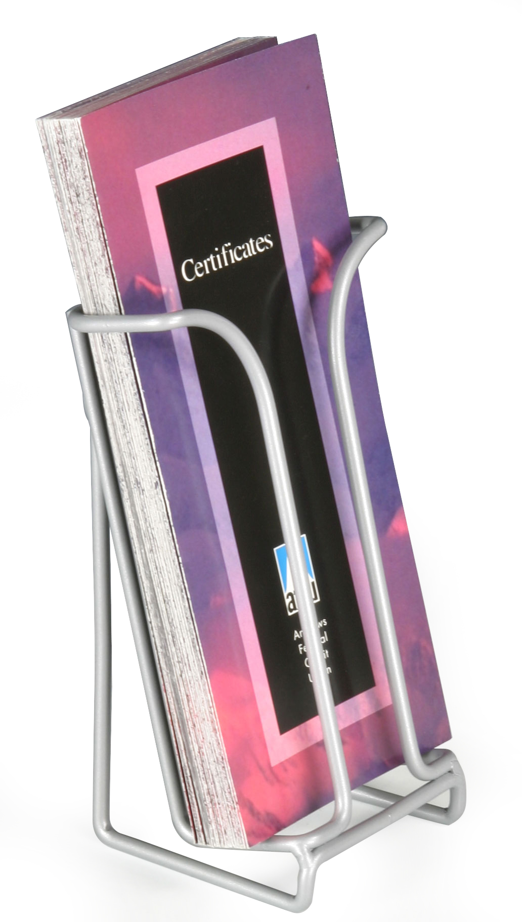 Tabletop Wire Brochure Holders w/ Gray Finish & Single Pocket | Displays2Go