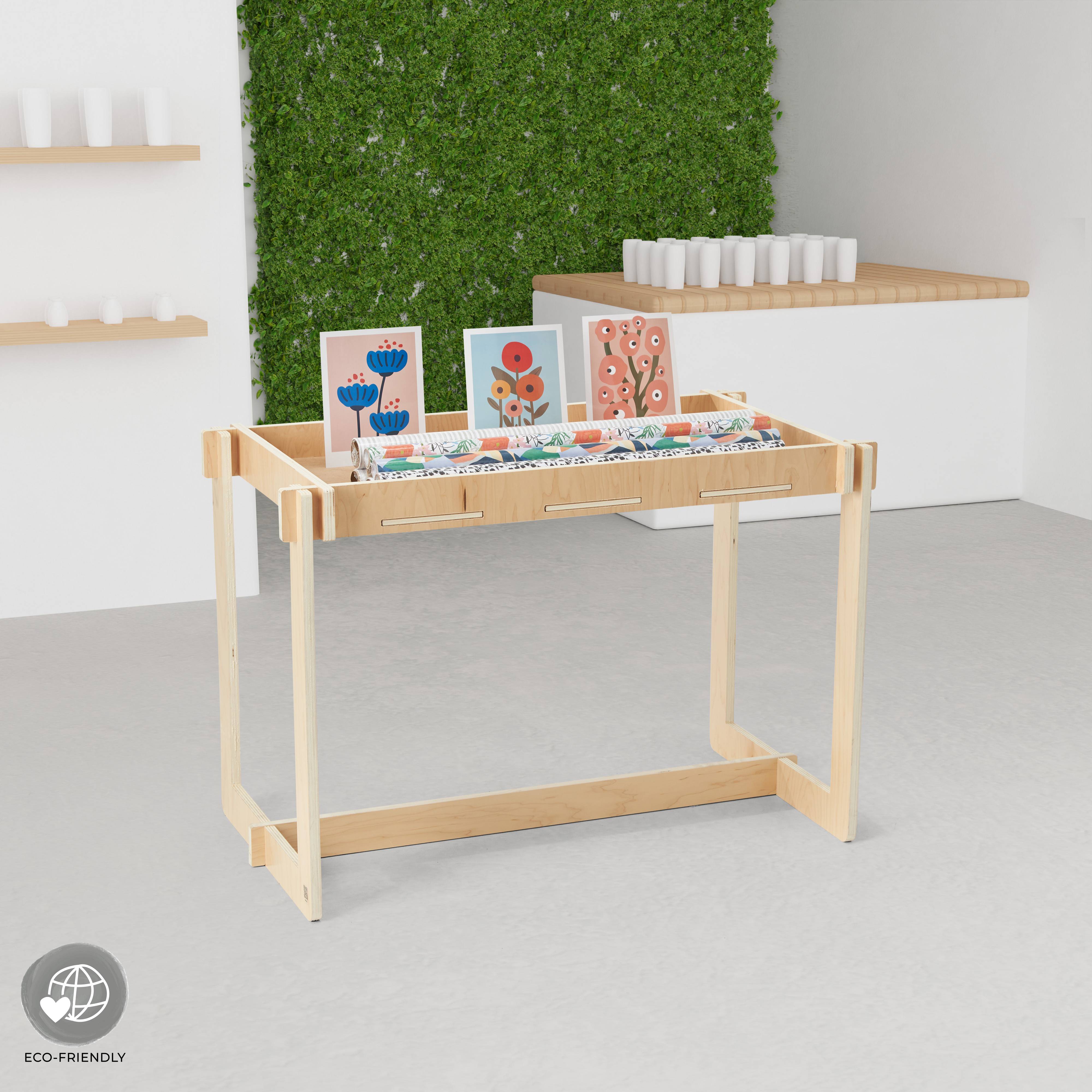 Wooden Retail Dump Table | Eco-Friendly Poplar Wood | Displays2Go
