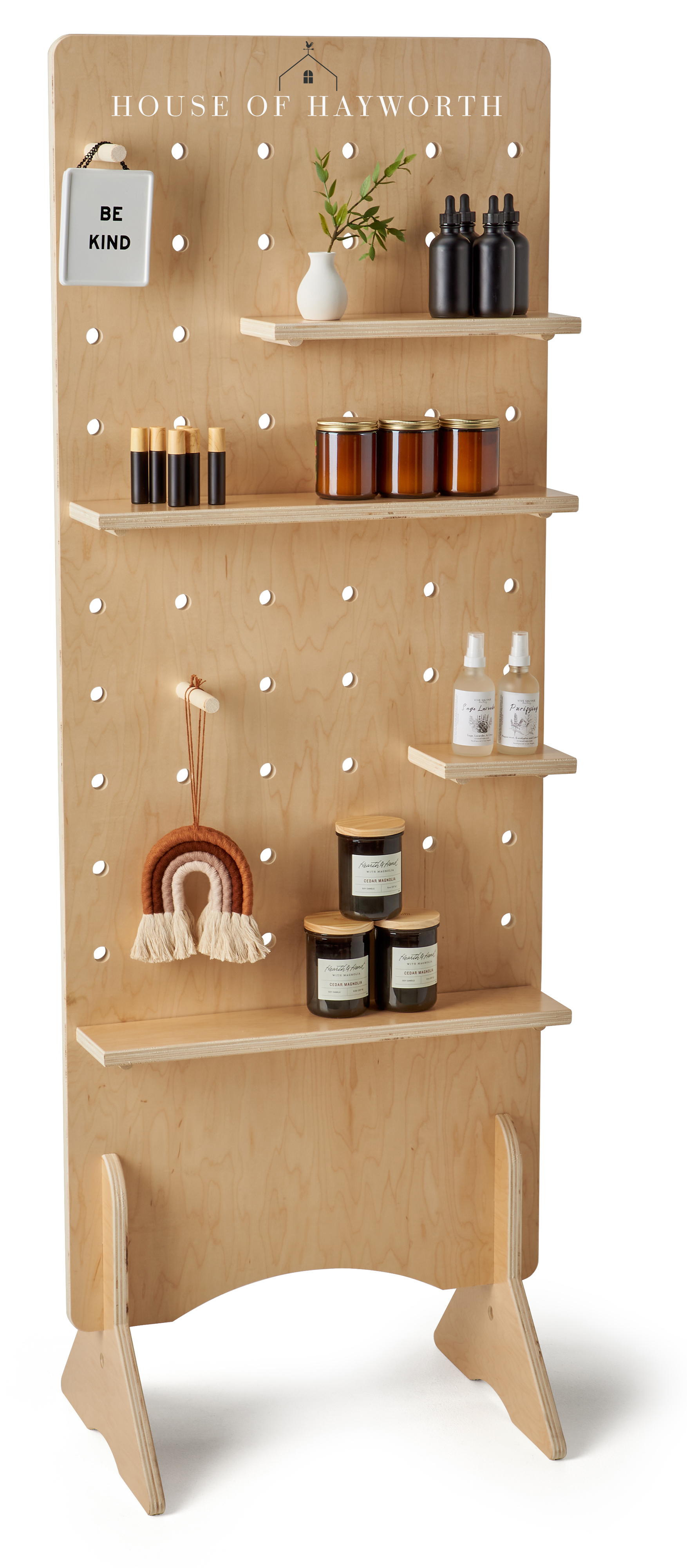 Wooden Pegboard Floor Display | Custom Printed Header | Displays2Go