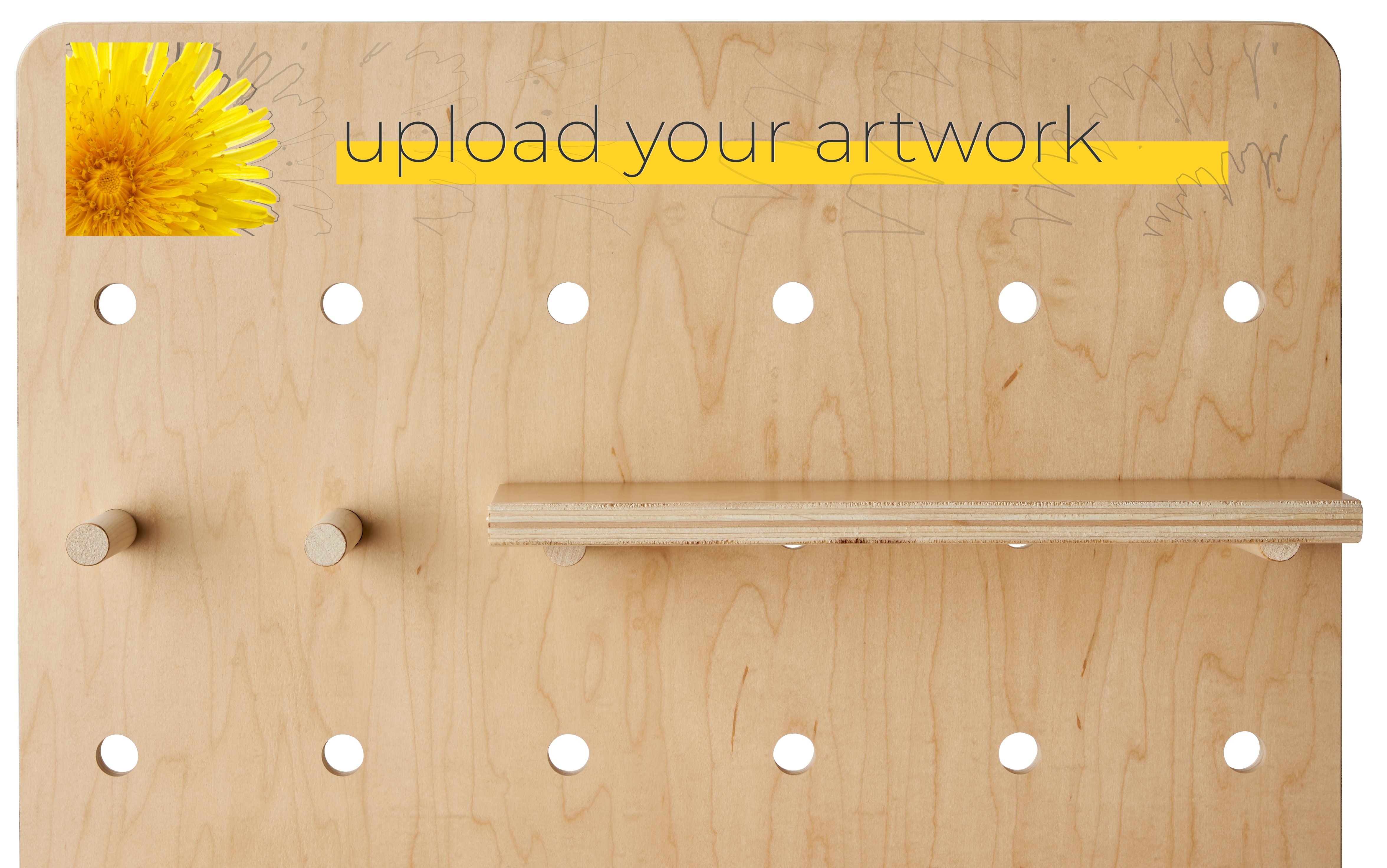 Wooden Pegboard Floor Display | Custom Printed Header | Displays2Go