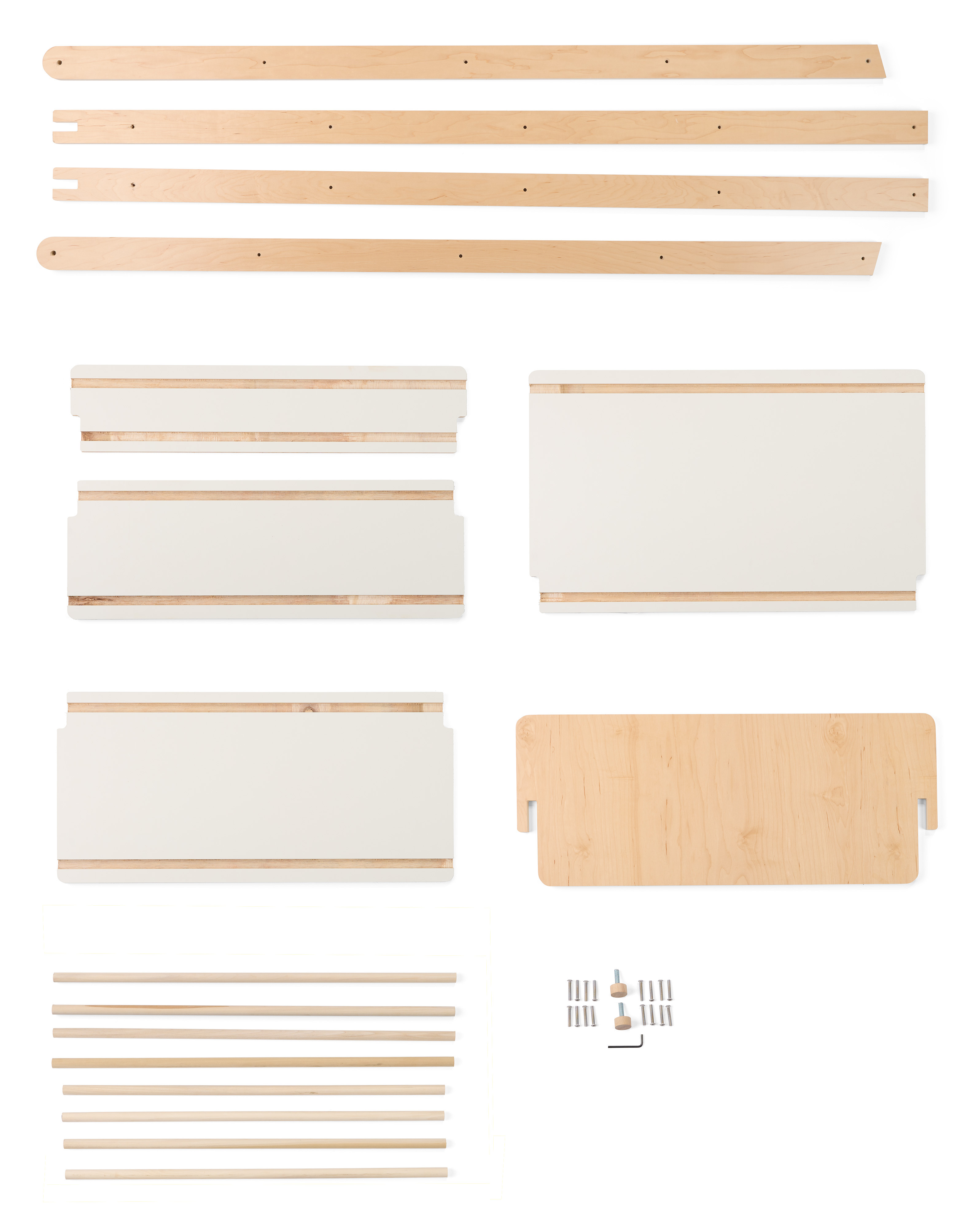 White Ladder Shelves | 4 Tier Multi-Level Display | Displays2Go