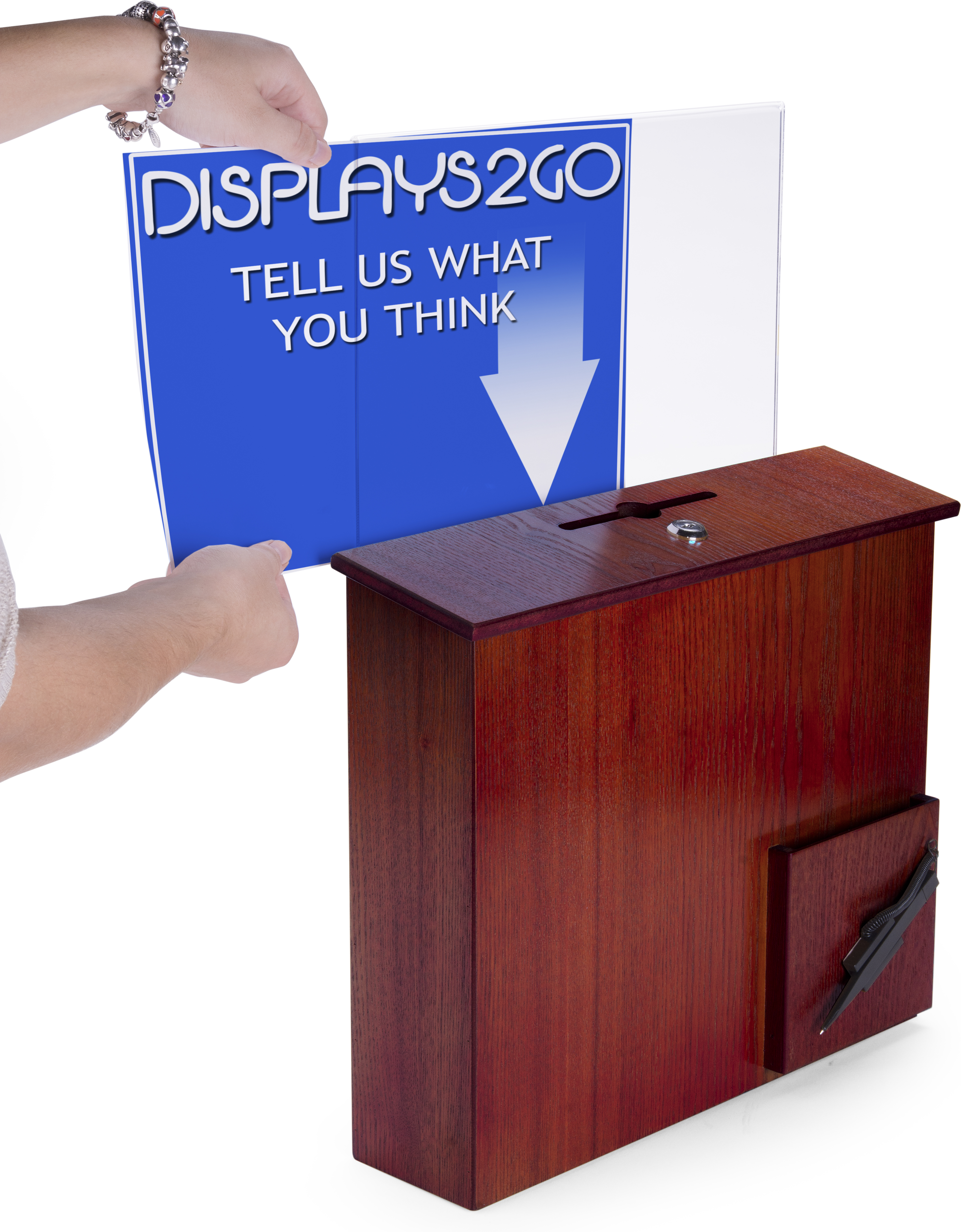Comment Box with Sign Holder | Pen Included | Displays2Go