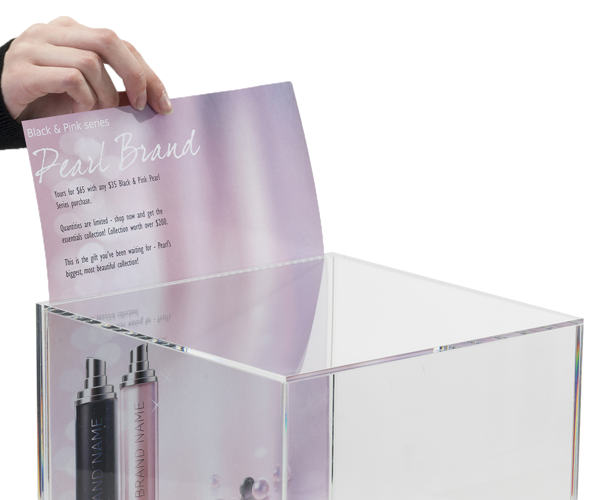 Countertop Single Display Case with Label | 11” x 17” Sign Holder ...