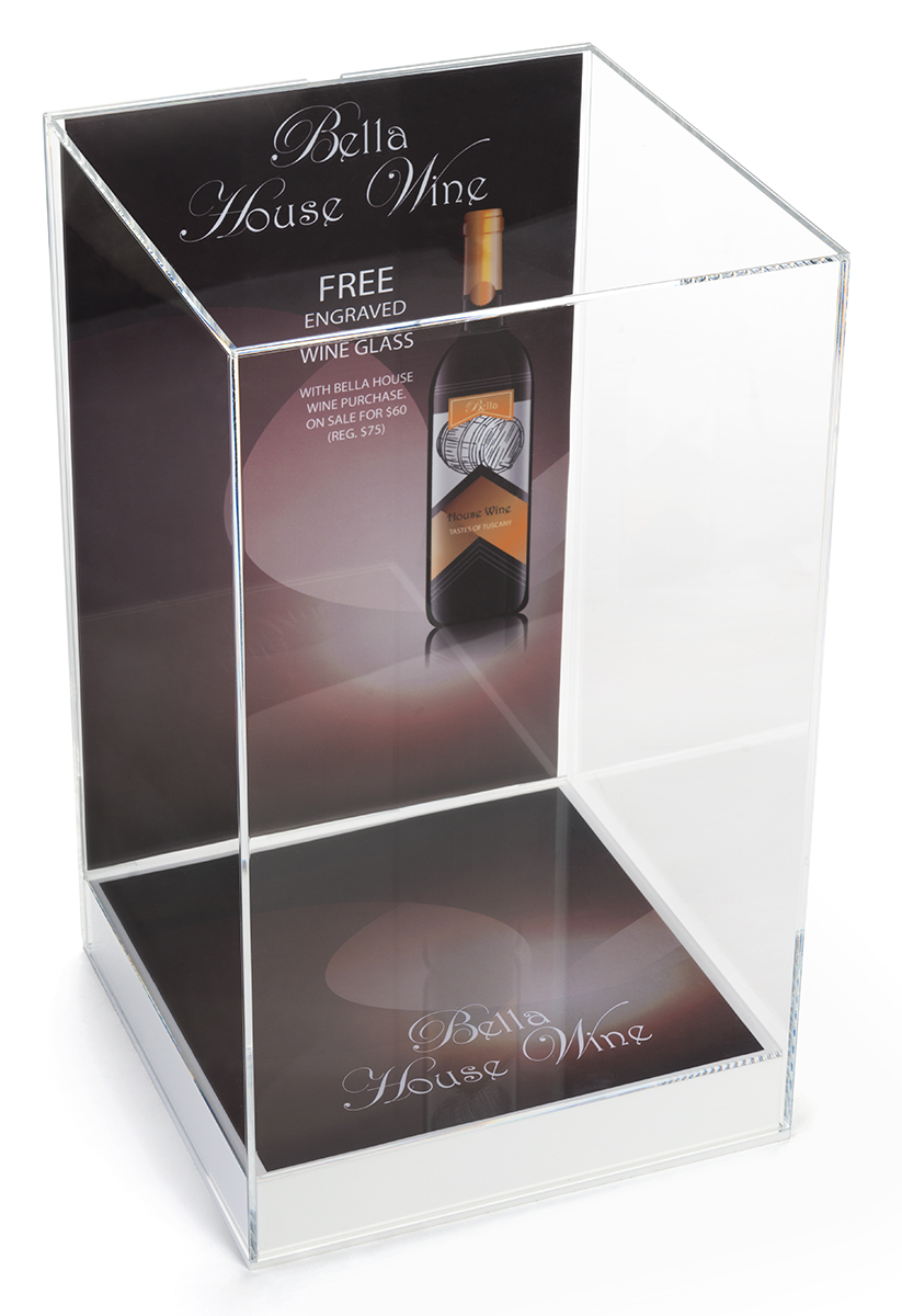 Countertop Single Display Case with Label | 11” x 17” Sign Holder ...