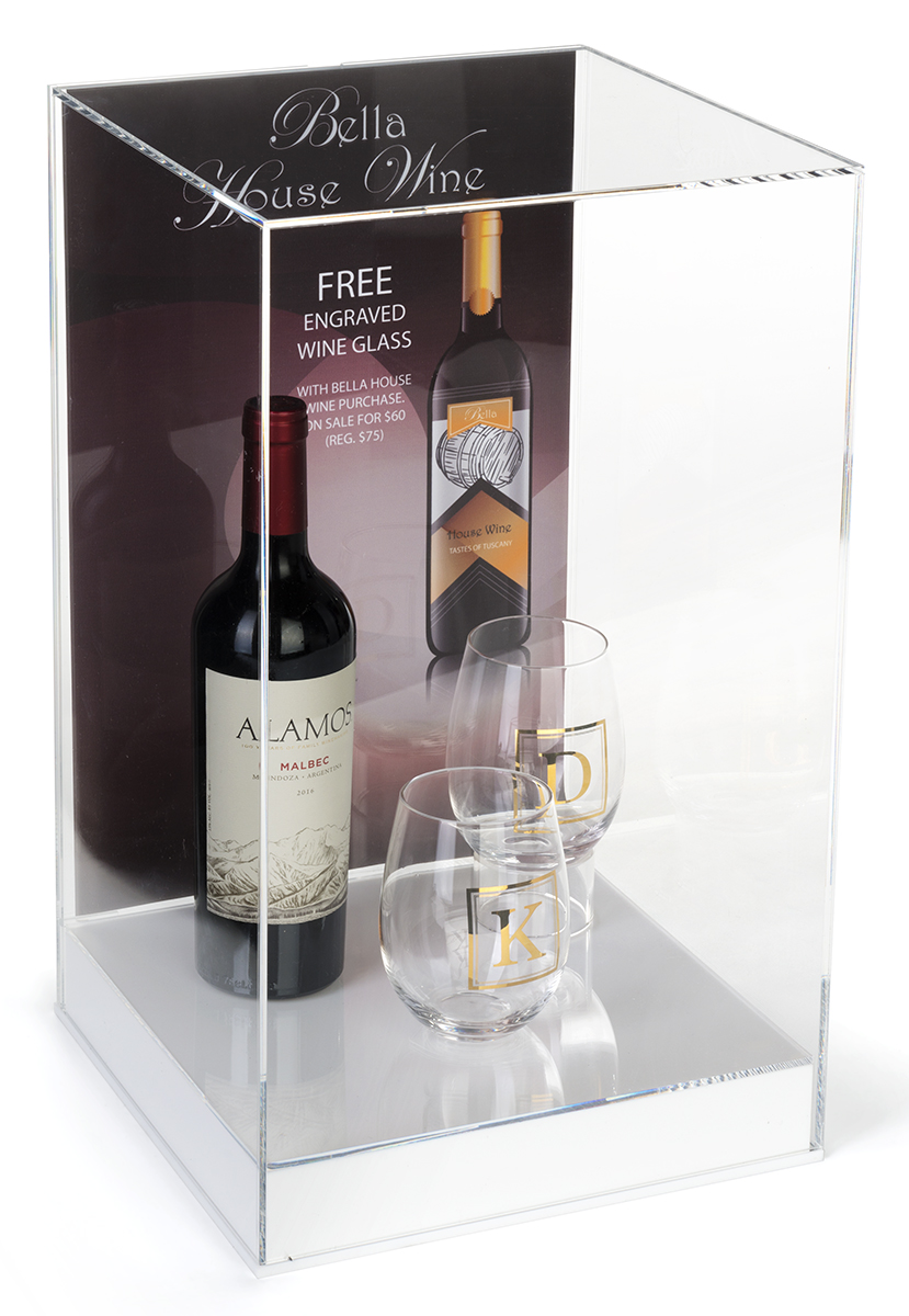 Countertop Single Display Case with Label | 11” x 17” Sign Holder ...