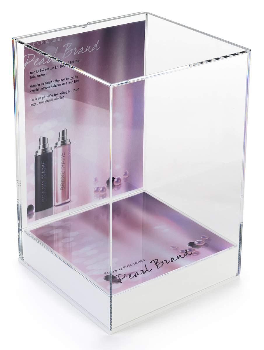 Tabletop Acrylic Display Box with Label | 8.5” x 11” Sign Holder ...