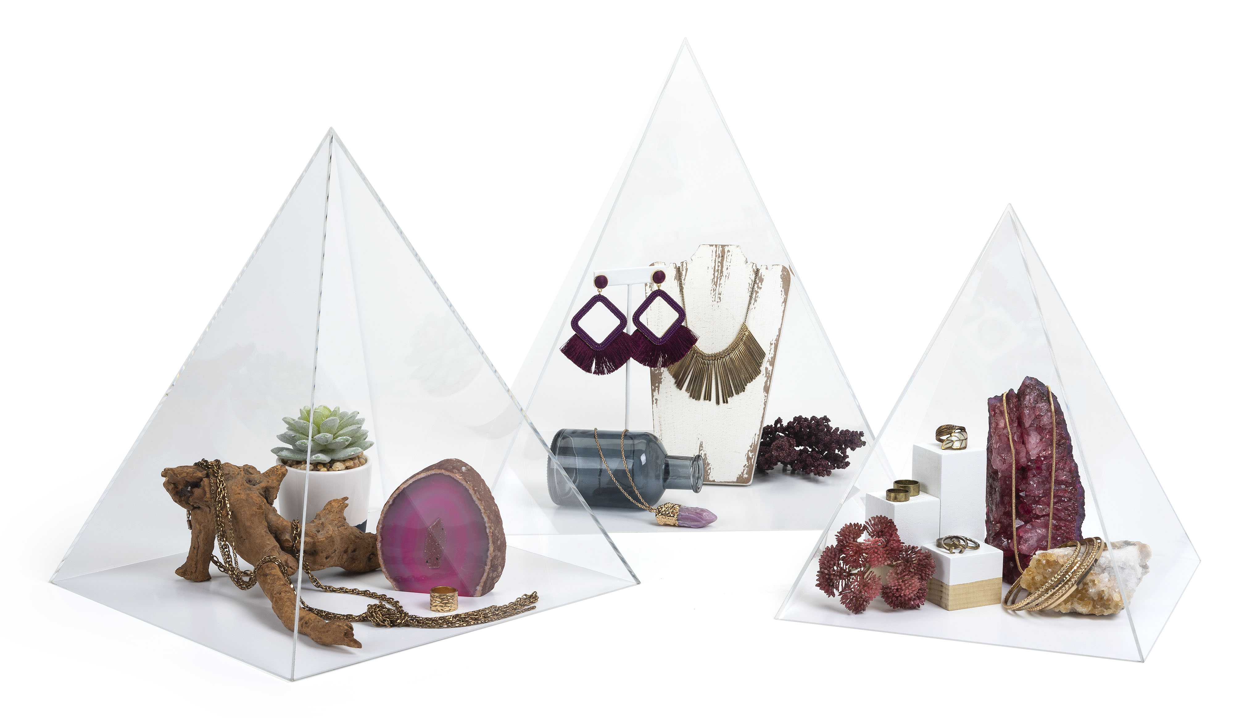 Pyramid Acrylic Display Case | Lift-Off Style Cover | Displays2Go