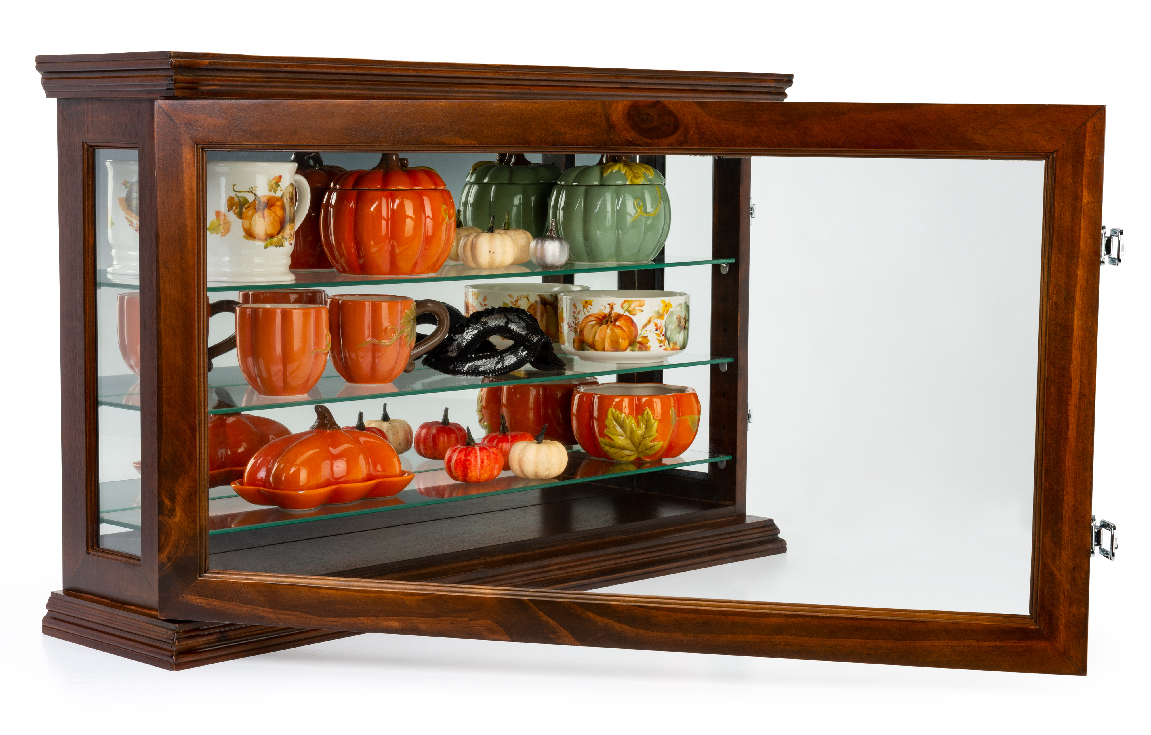 Dark Cherry Mirrored Display Case | Tabletop or Wall Placement ...
