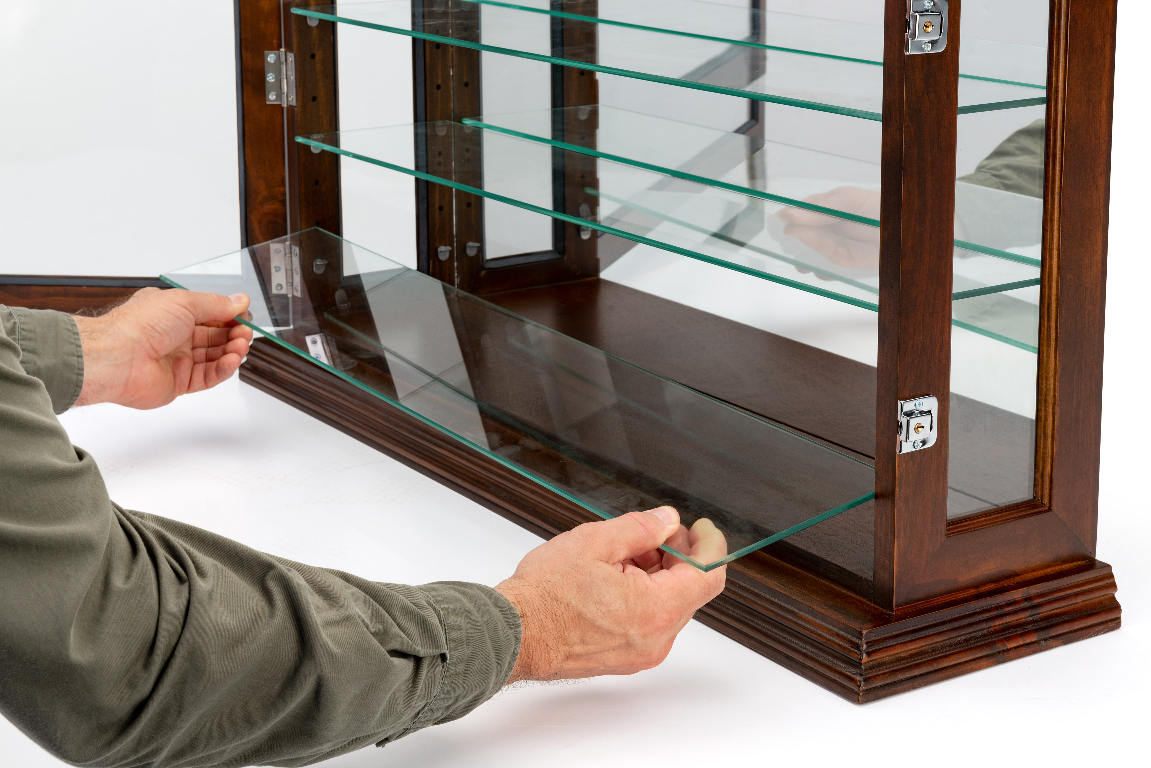 Dark Cherry Mirrored Display Case | Tabletop or Wall Placement ...