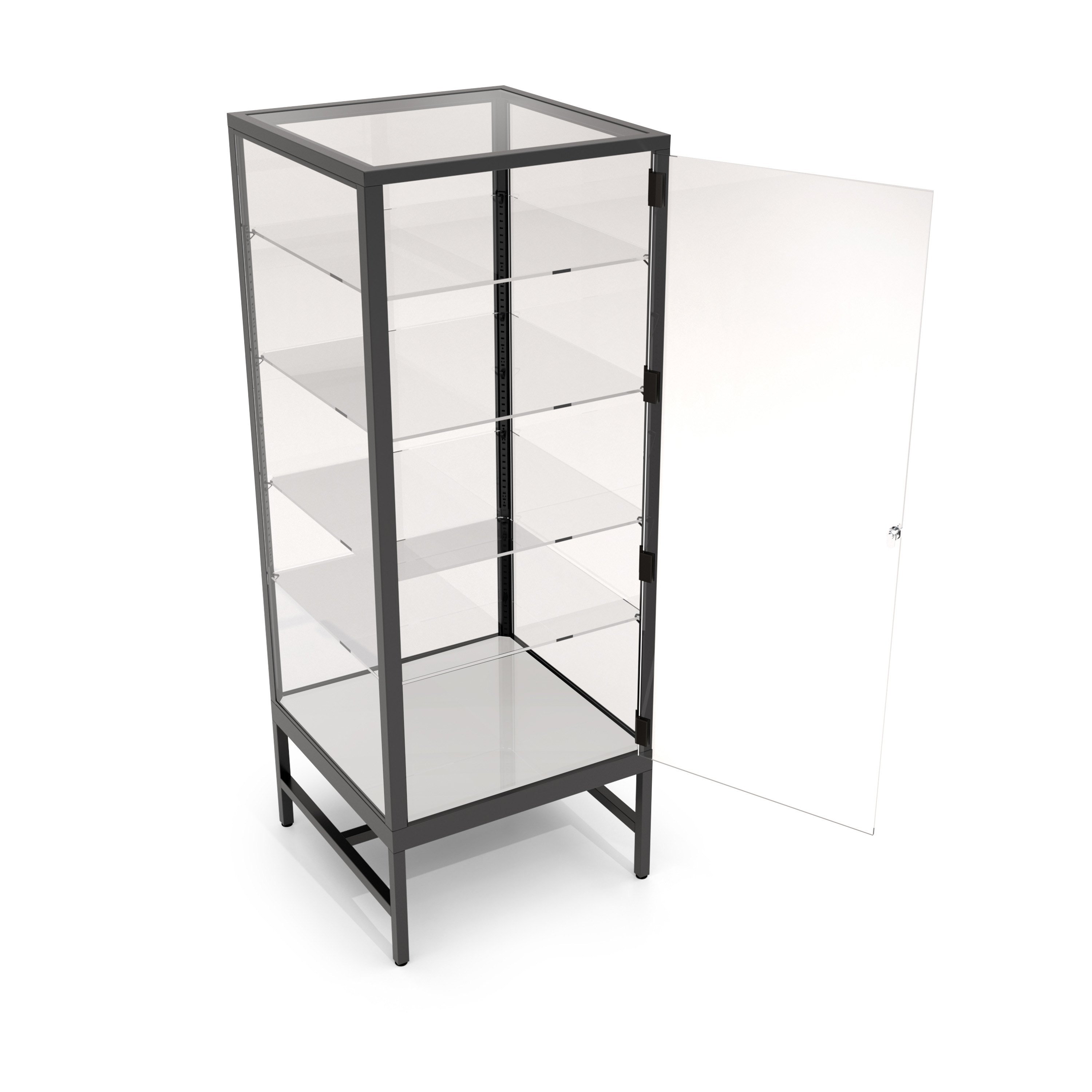 Glass Showcase Tower | Full Vision with Lockable Display | Displays2Go