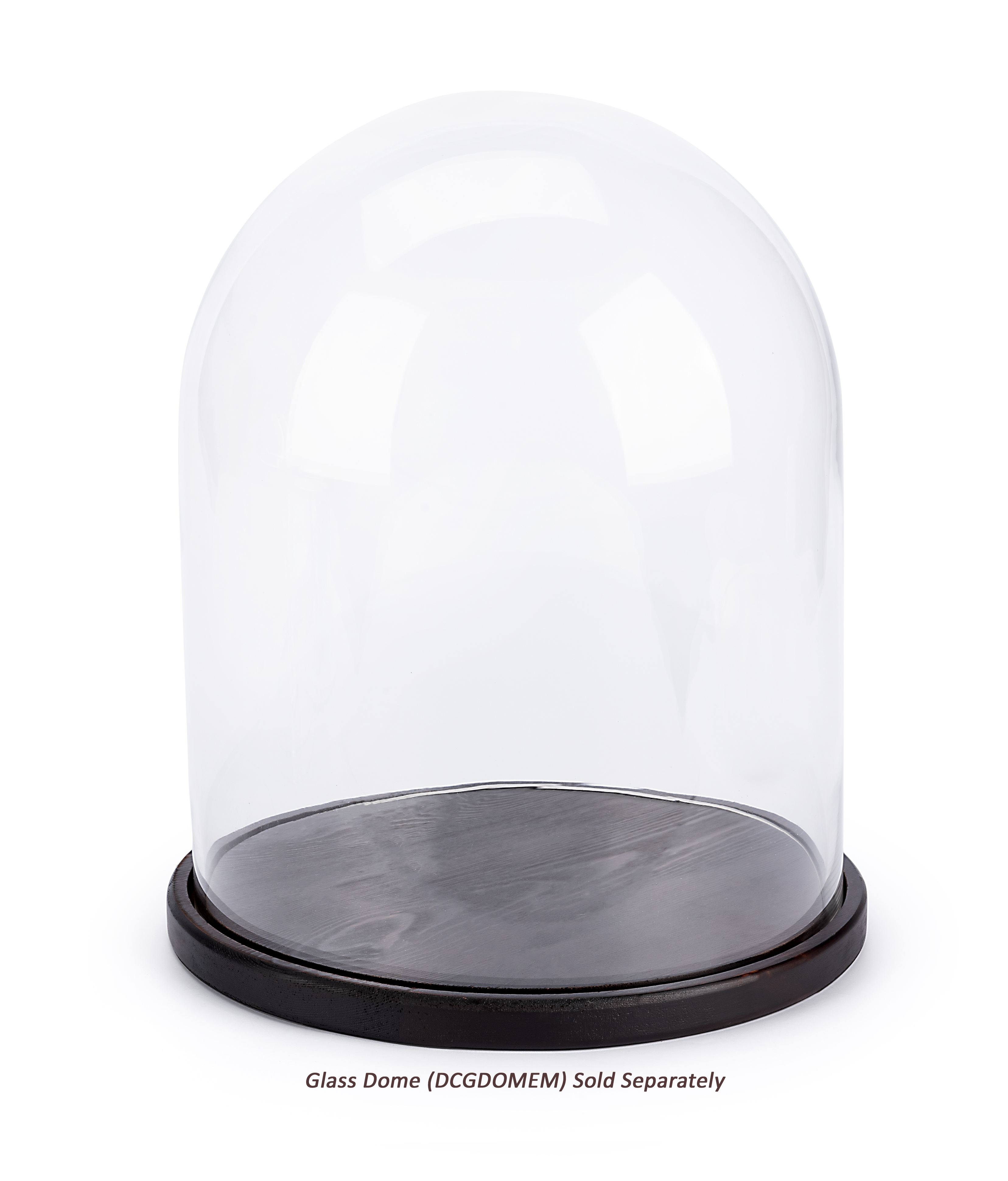 Glass Dome Wood Bases | Natural or Dark Brown Finish | Displays2Go