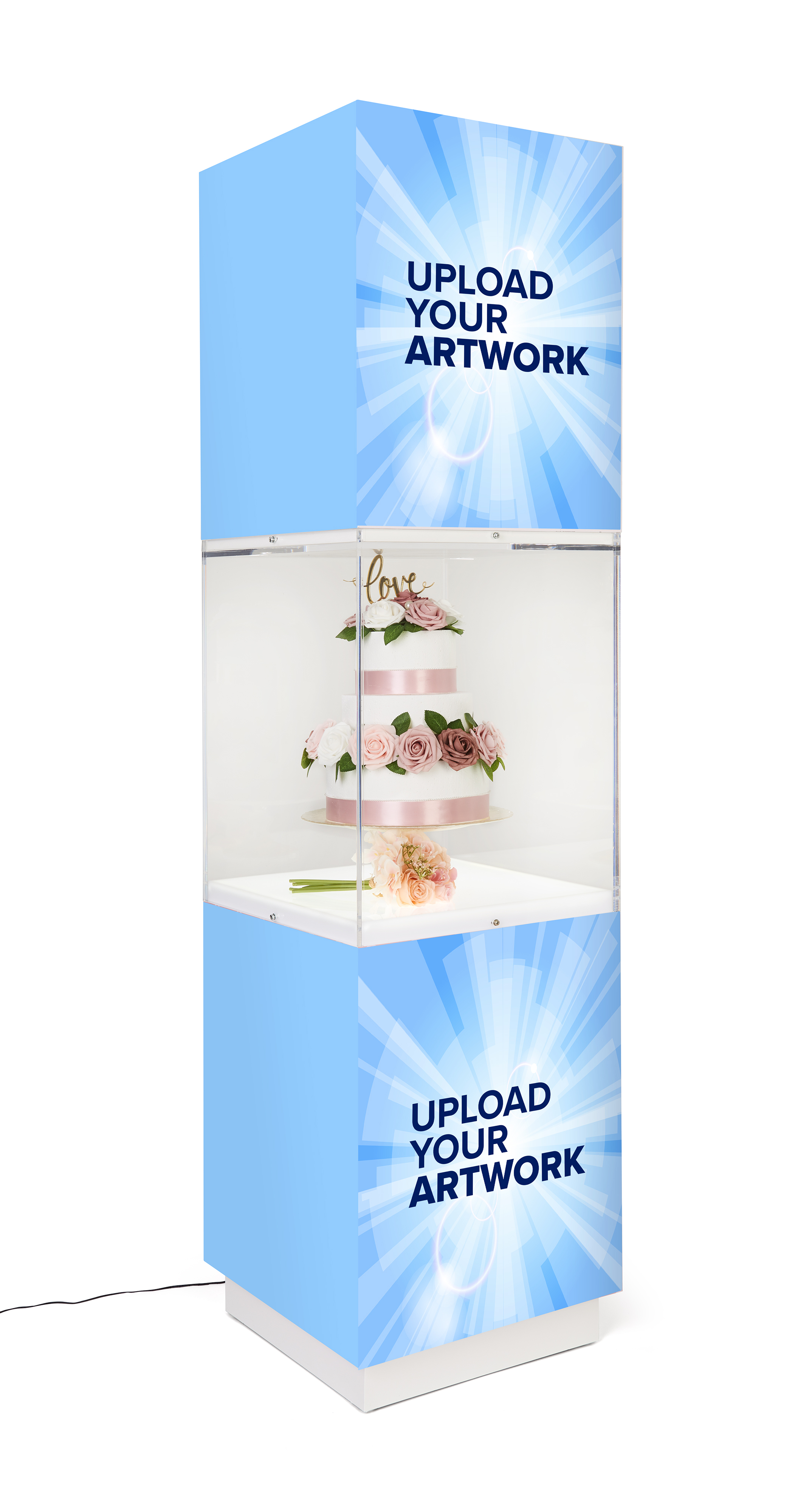 Bottom Lit Pedestal Display with Custom Graphics | Full Color | Displays2Go