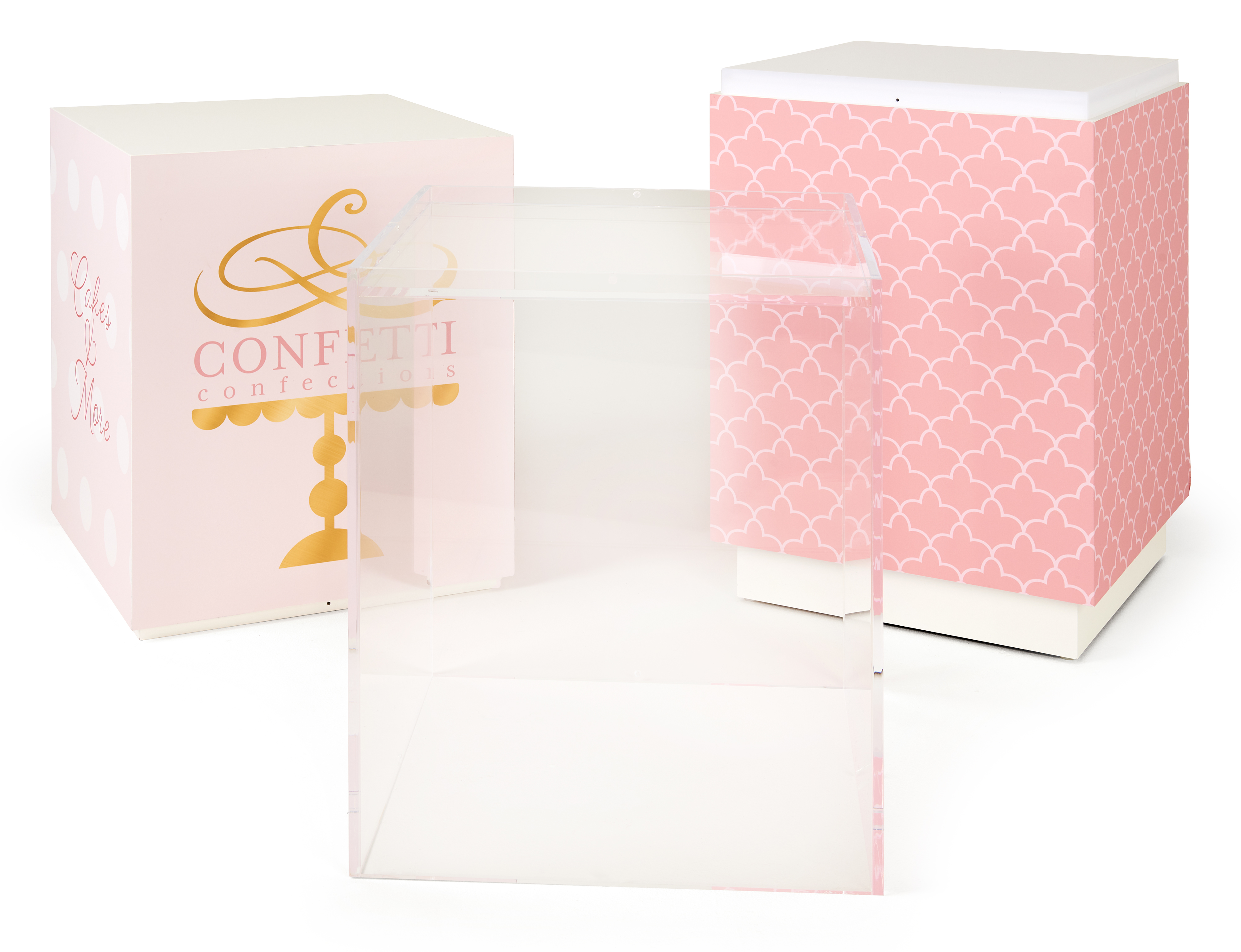 Bottom Lit Pedestal Display with Custom Graphics | Full Color | Displays2Go