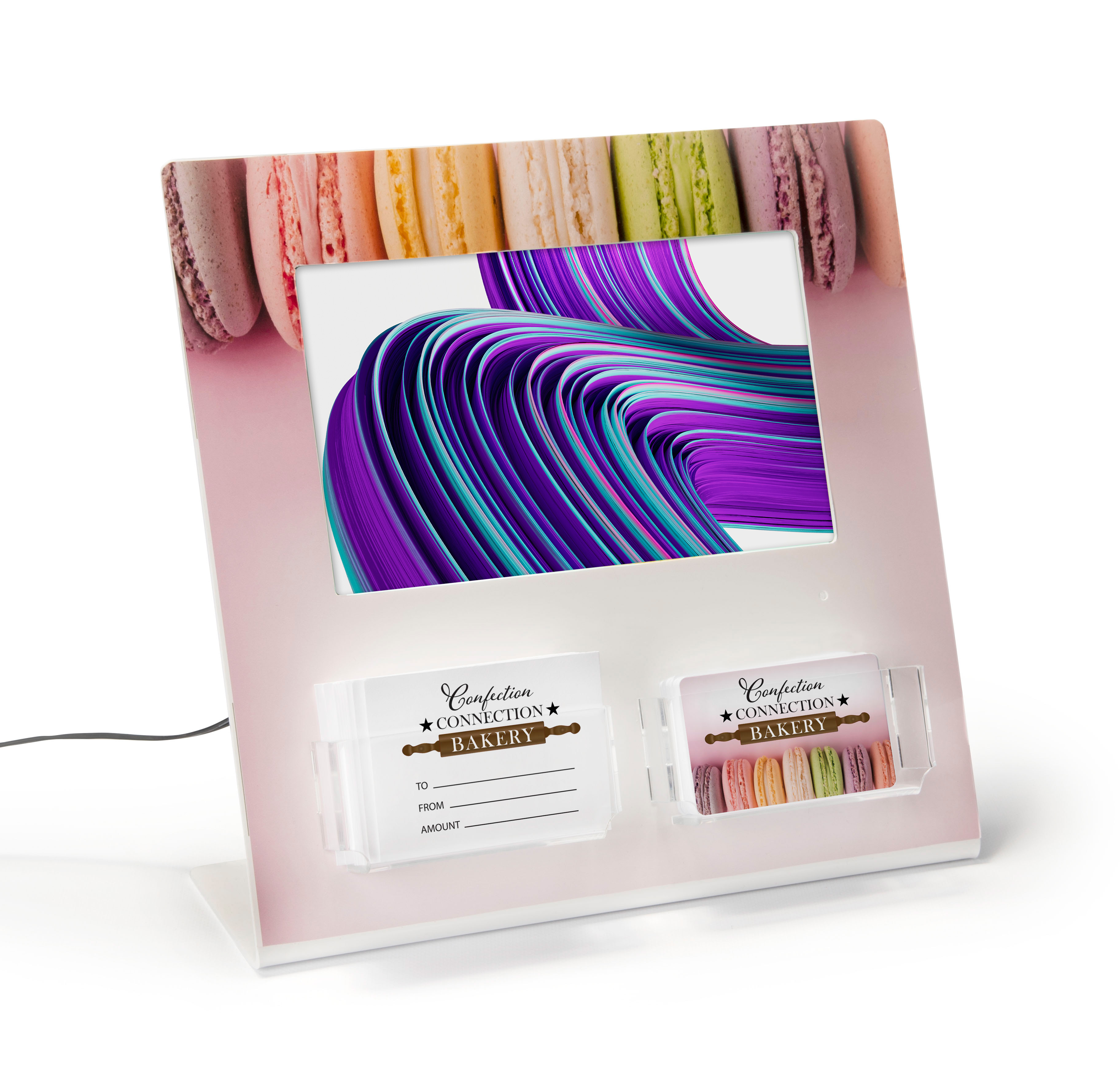 Custom Acrylic Card Display with Digital Signage | Custom Printed ...