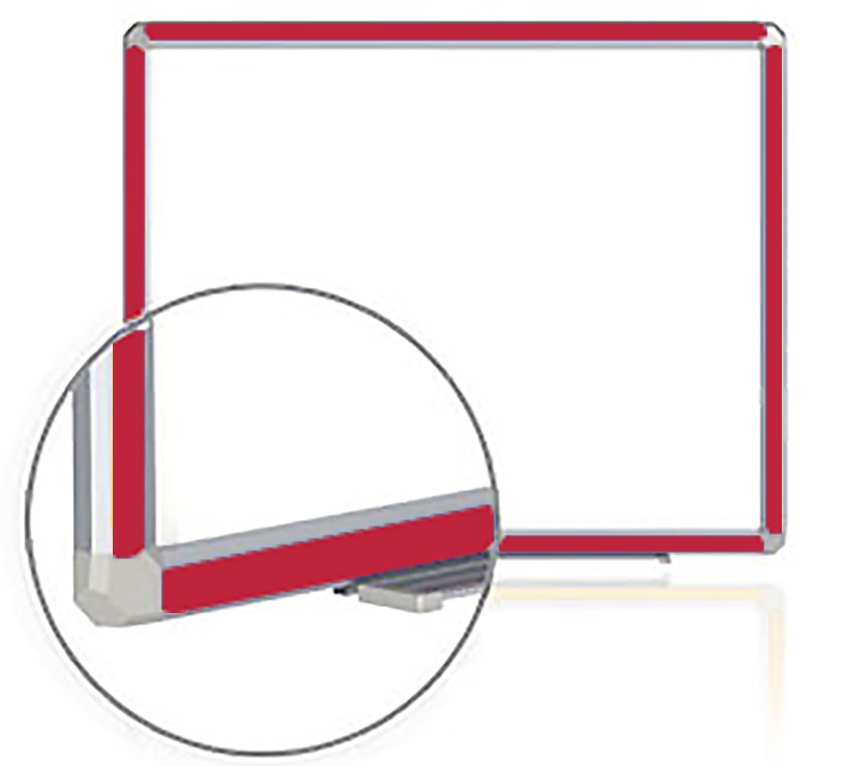 4' x 3' Erasable Marker Boards | Red Accent Trim | Displays2Go