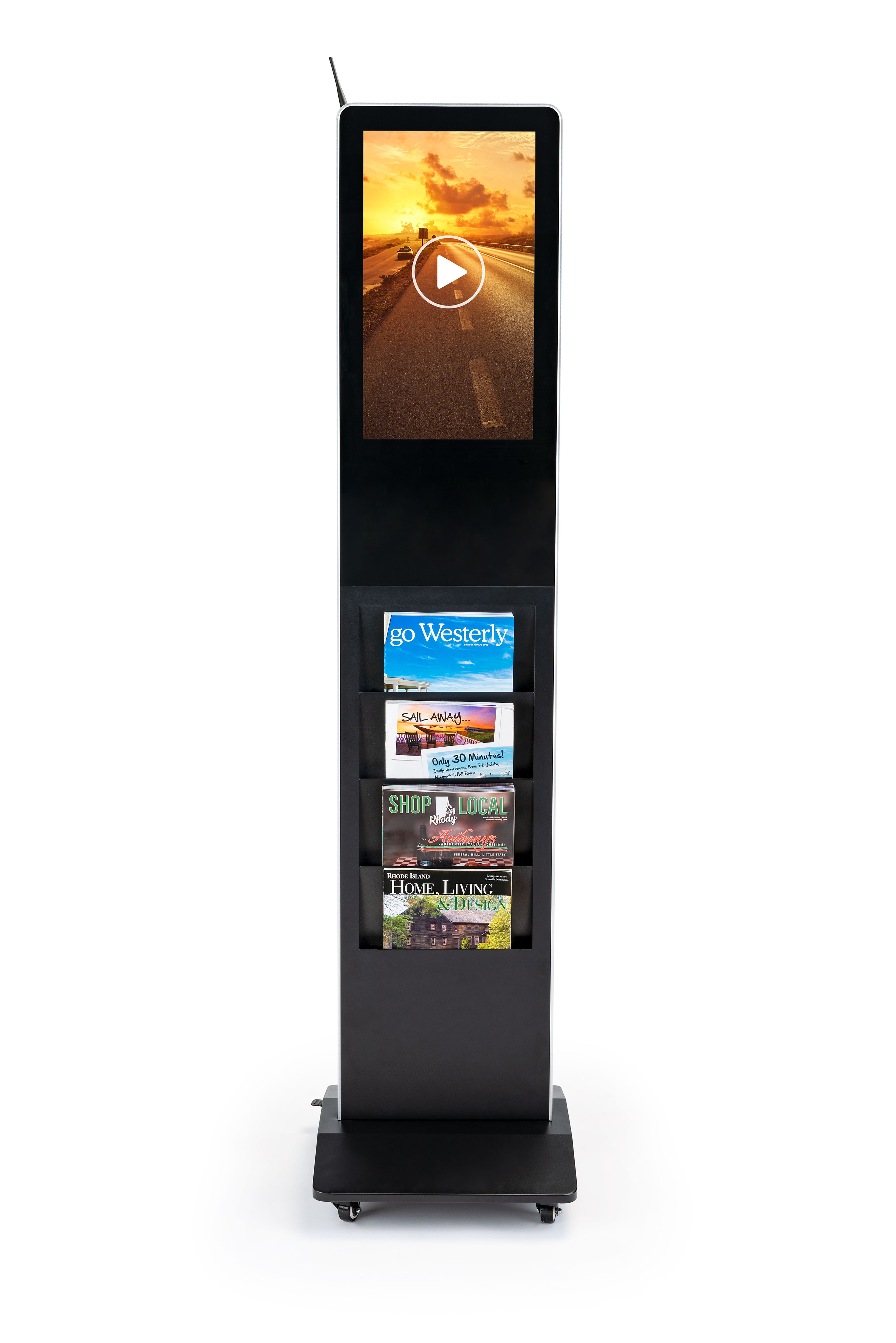 Freestanding Magazine Rack Digital Signage | Android OS | Displays2Go