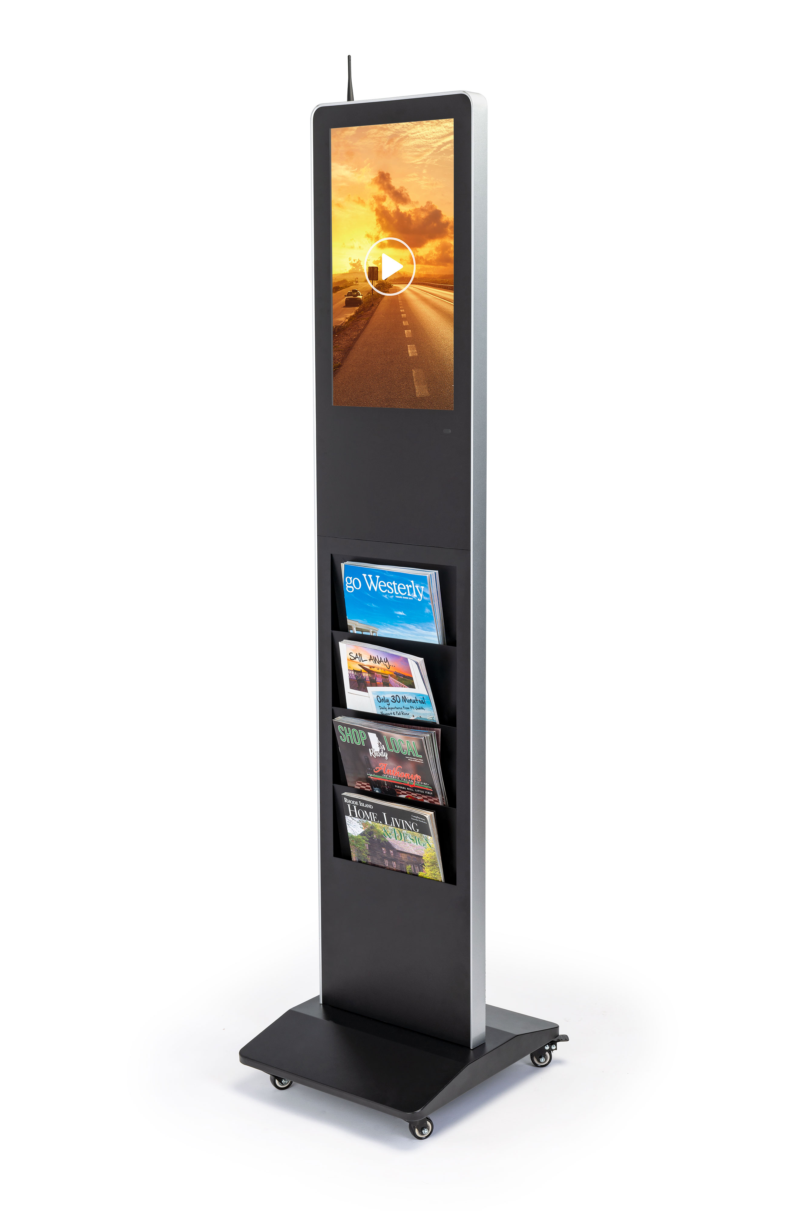 Freestanding Magazine Rack Digital Signage | Android OS | Displays2Go