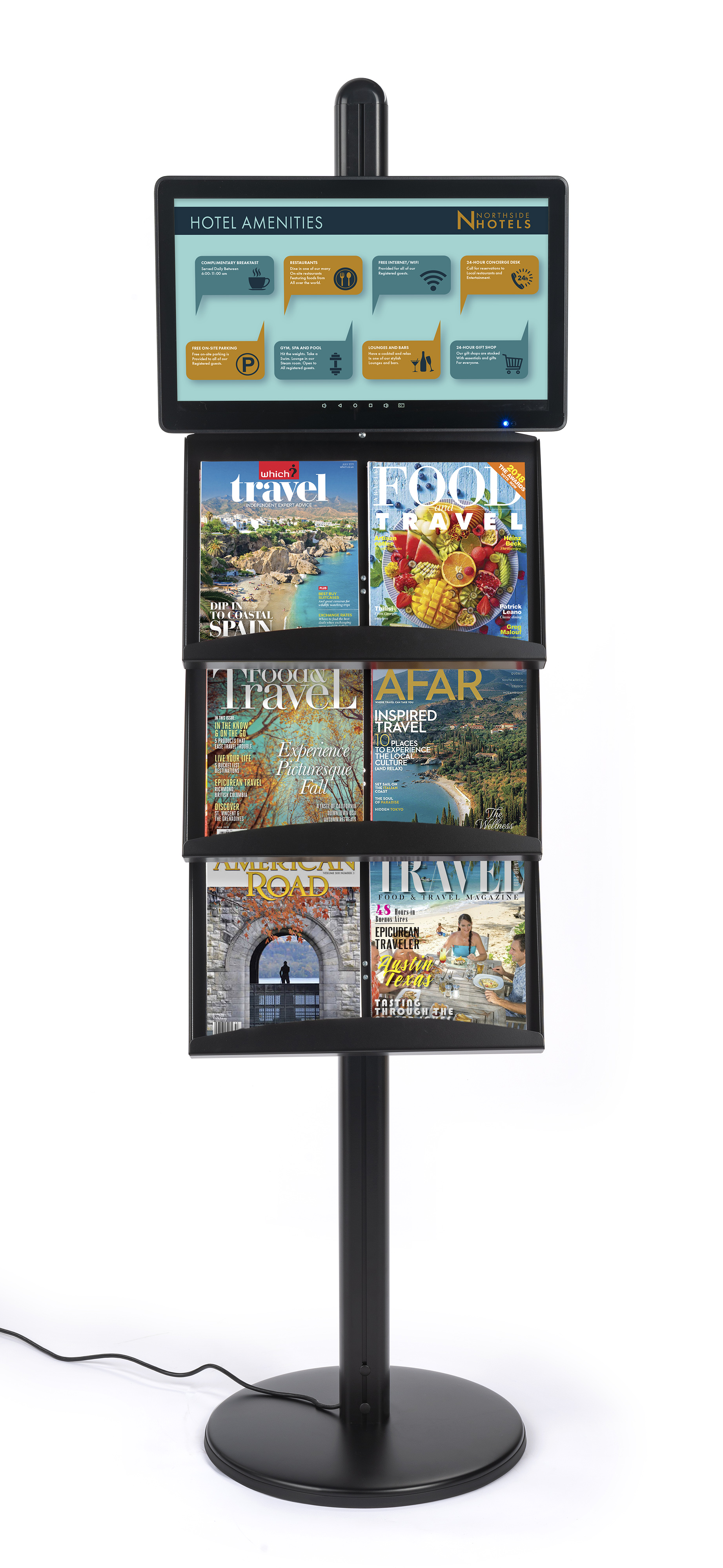 Brochure Stand with Digital Sign | WiFi and Bluetooth Enabled | Displays2Go