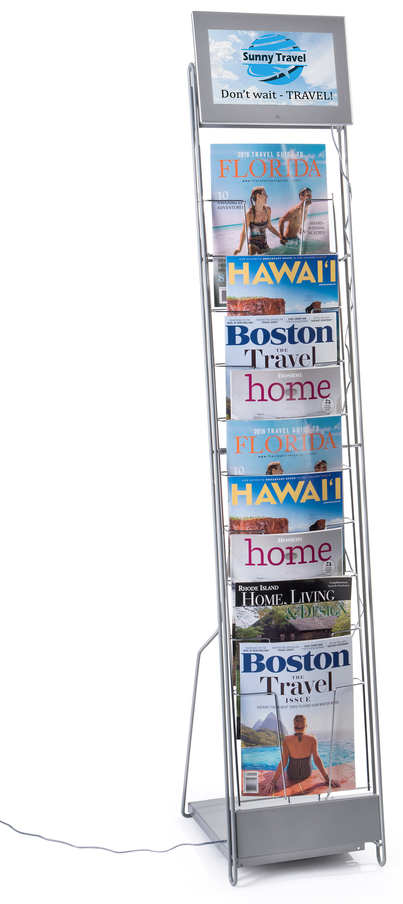 Digital Signage Video Literature Rack | Portable Magazine Rack ...