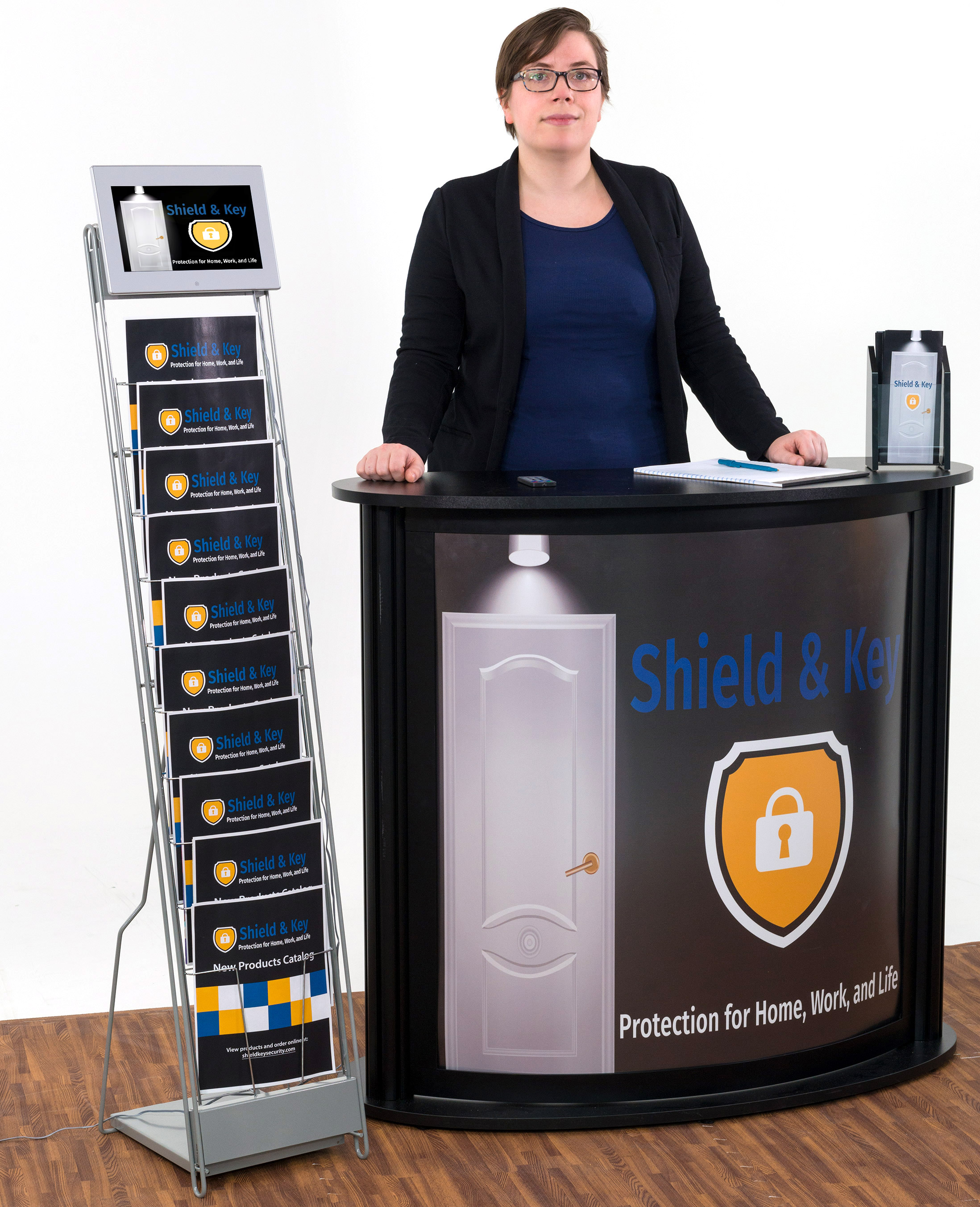 Digital Signage Video Literature Rack | Portable Magazine Rack ...