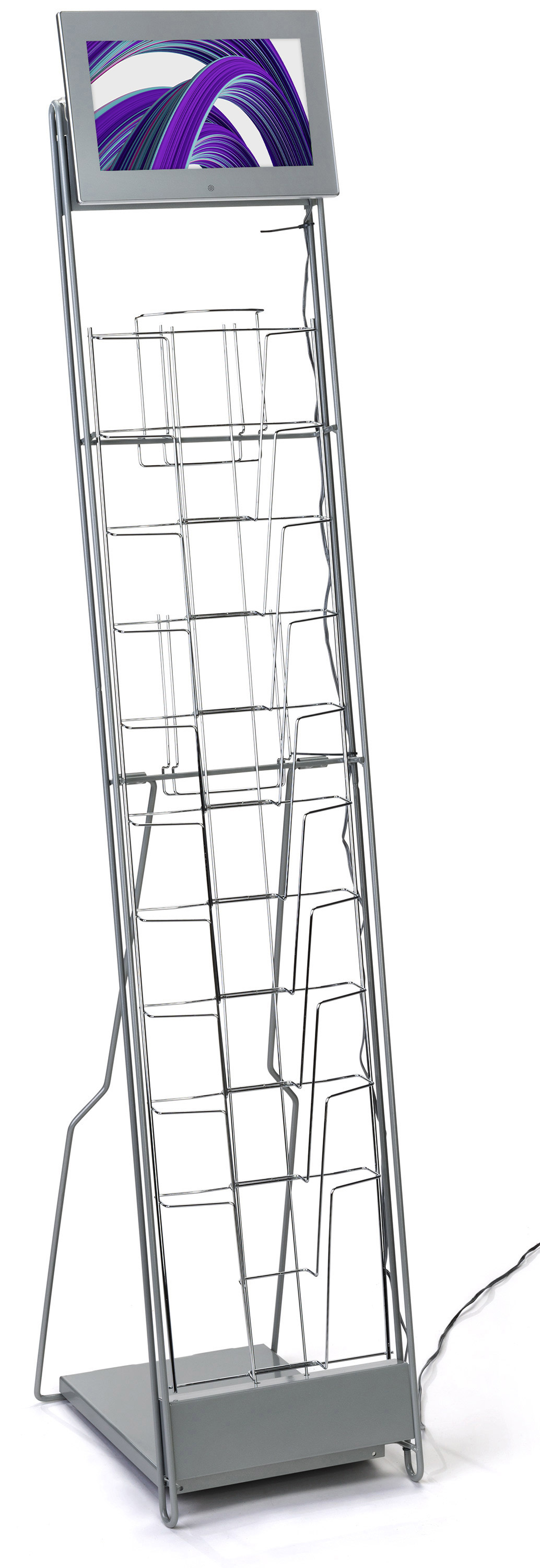 Digital Signage Video Literature Rack | Portable Magazine Rack ...