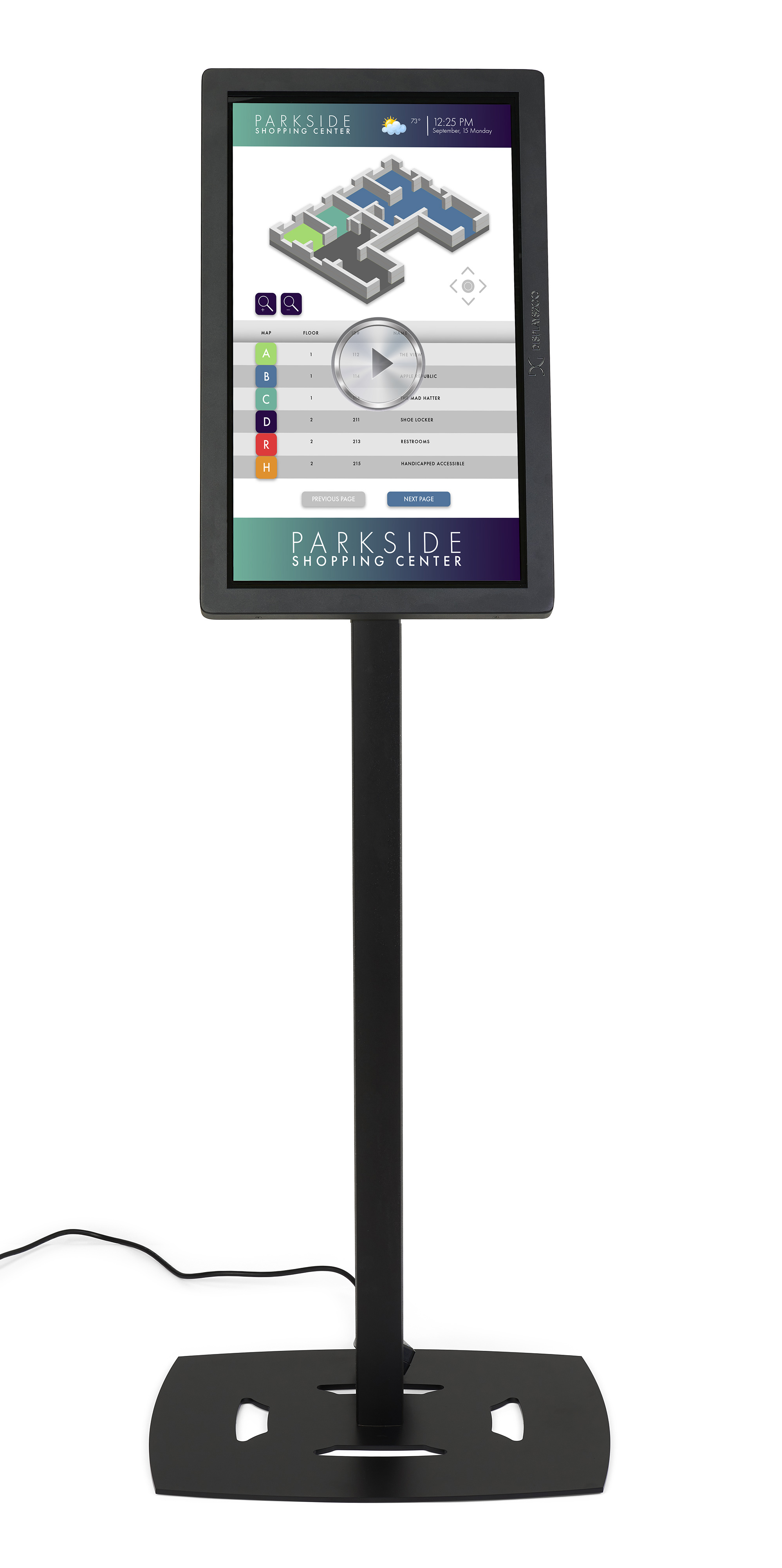22" Height Adjustable Touch Kiosk | Rotating Screen | Displays2Go
